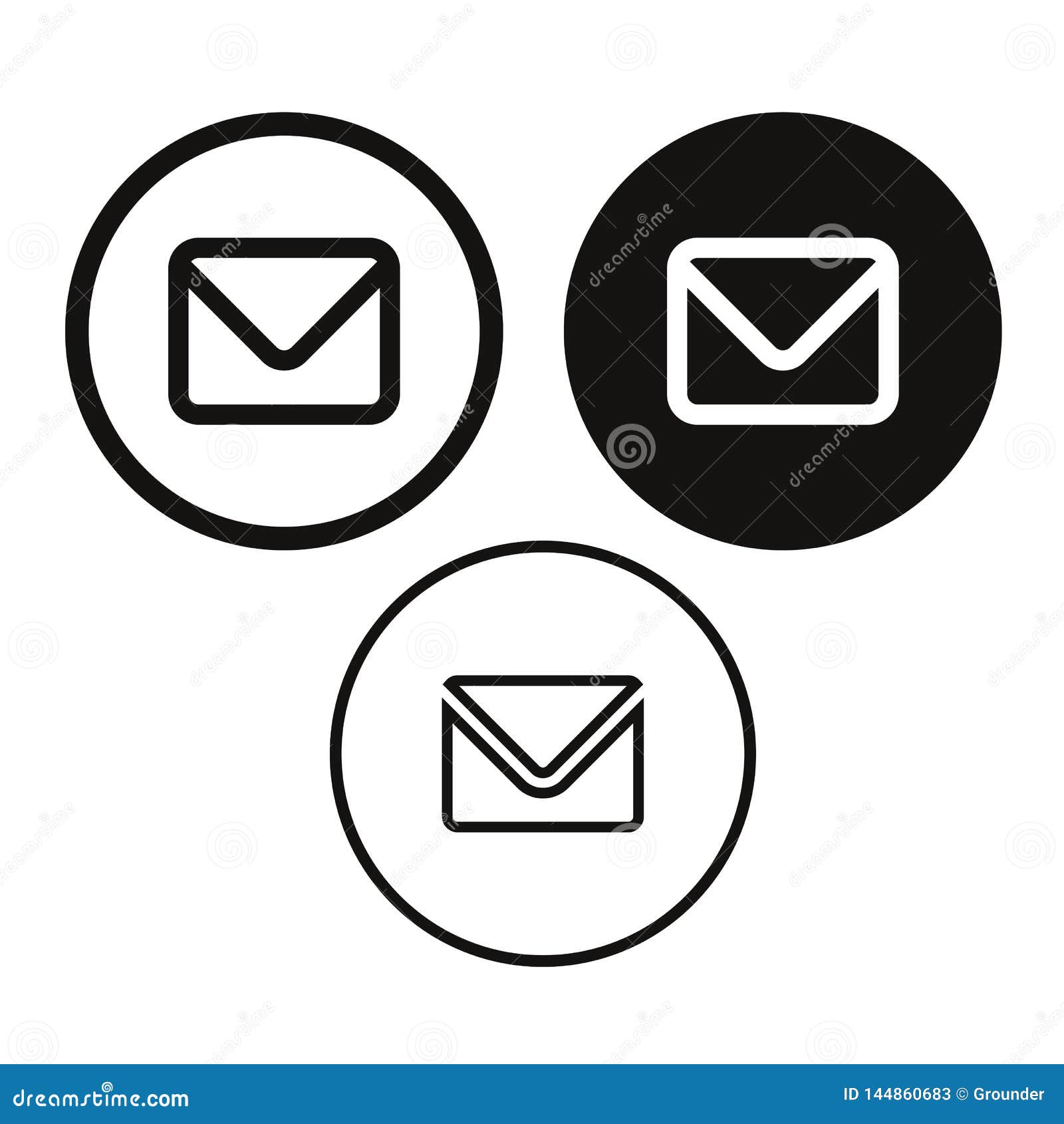 Email message icon vector stock vector. Illustration of symbol - 144860683
