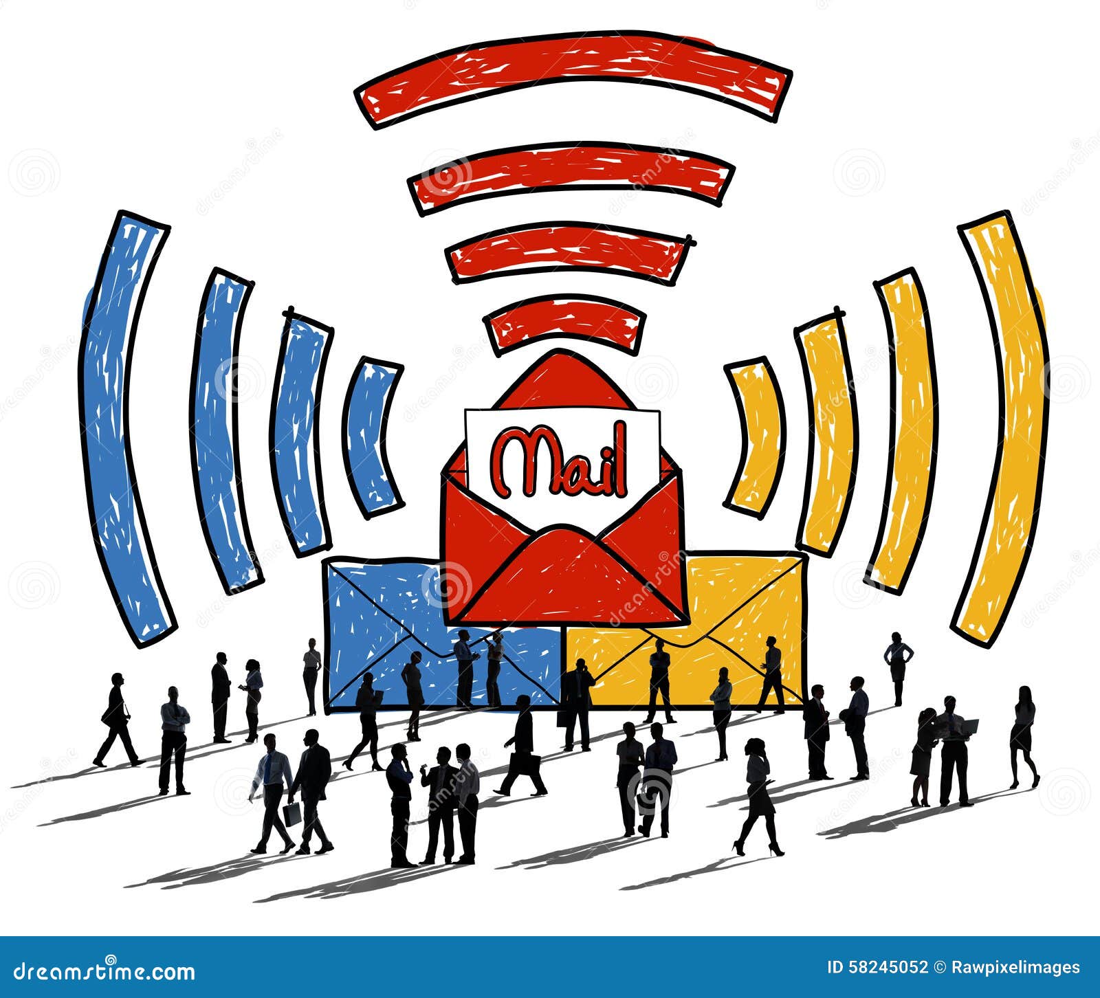 Email Message Inbox Letter Communication Concept Stock Illustration ...