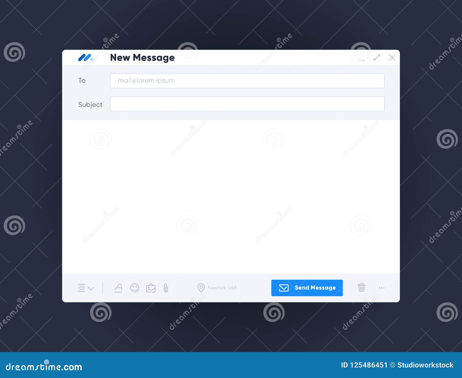 Email Message Interface with Send Form Stock Vector - Illustration of ...