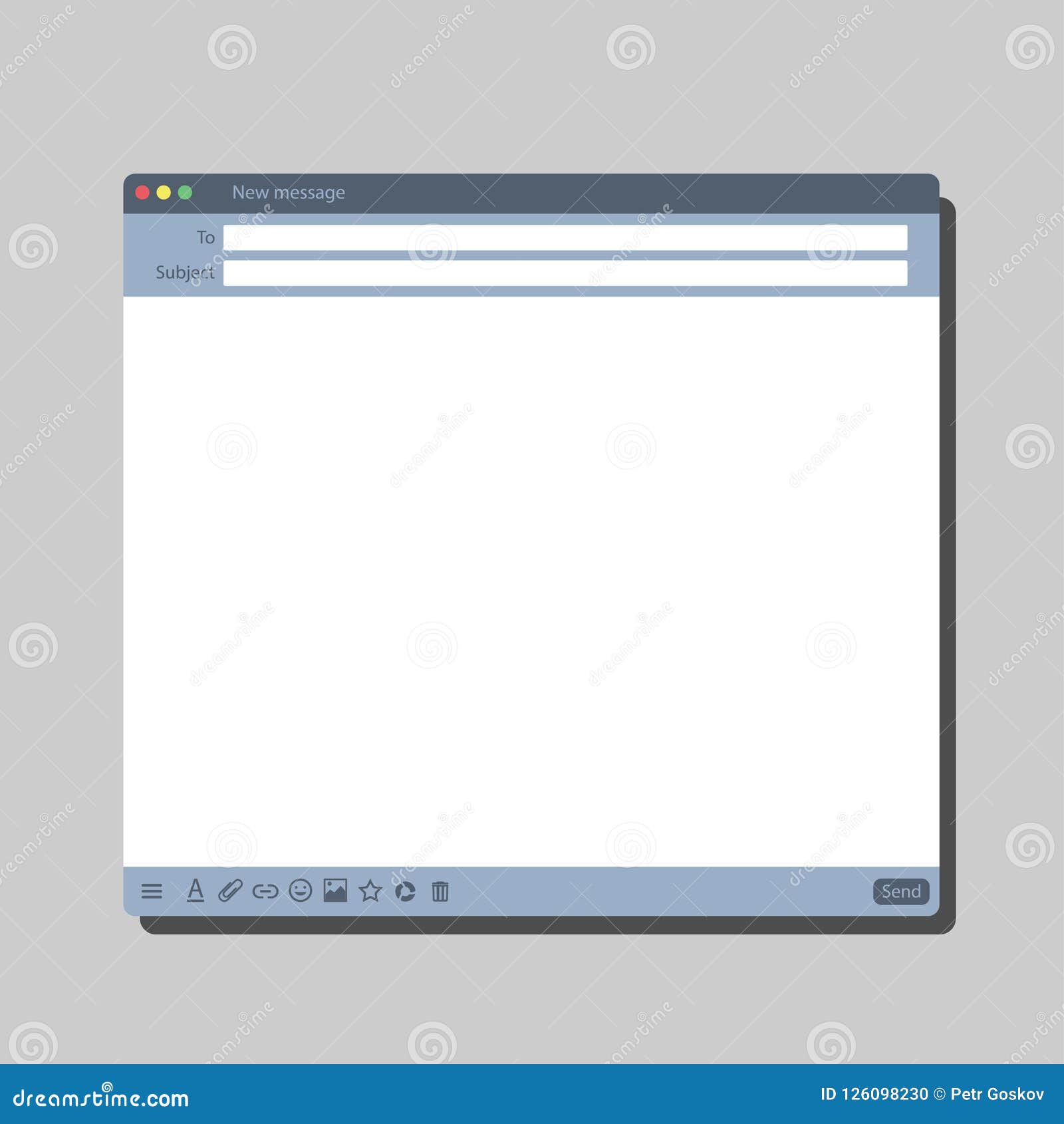 Email message interface stock vector. Illustration of send - 126098230