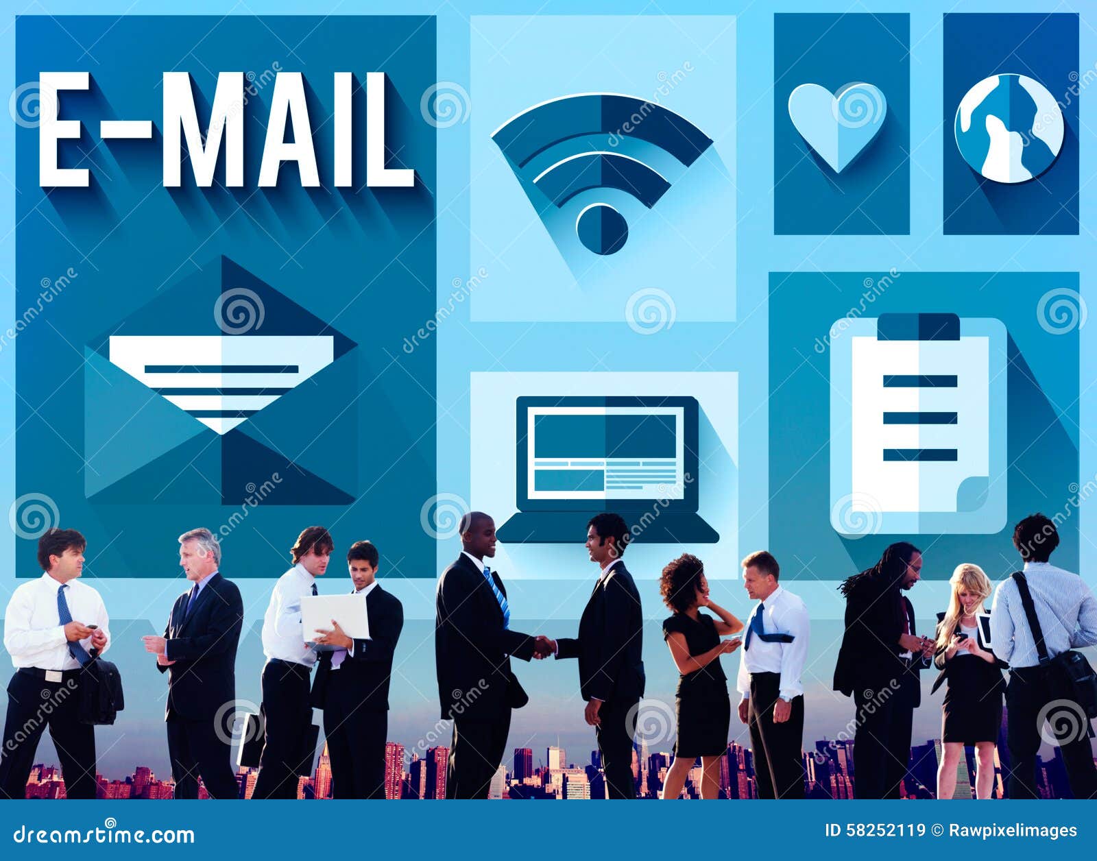 Email Message Send Connection Communication Concept Stock Illustration ...