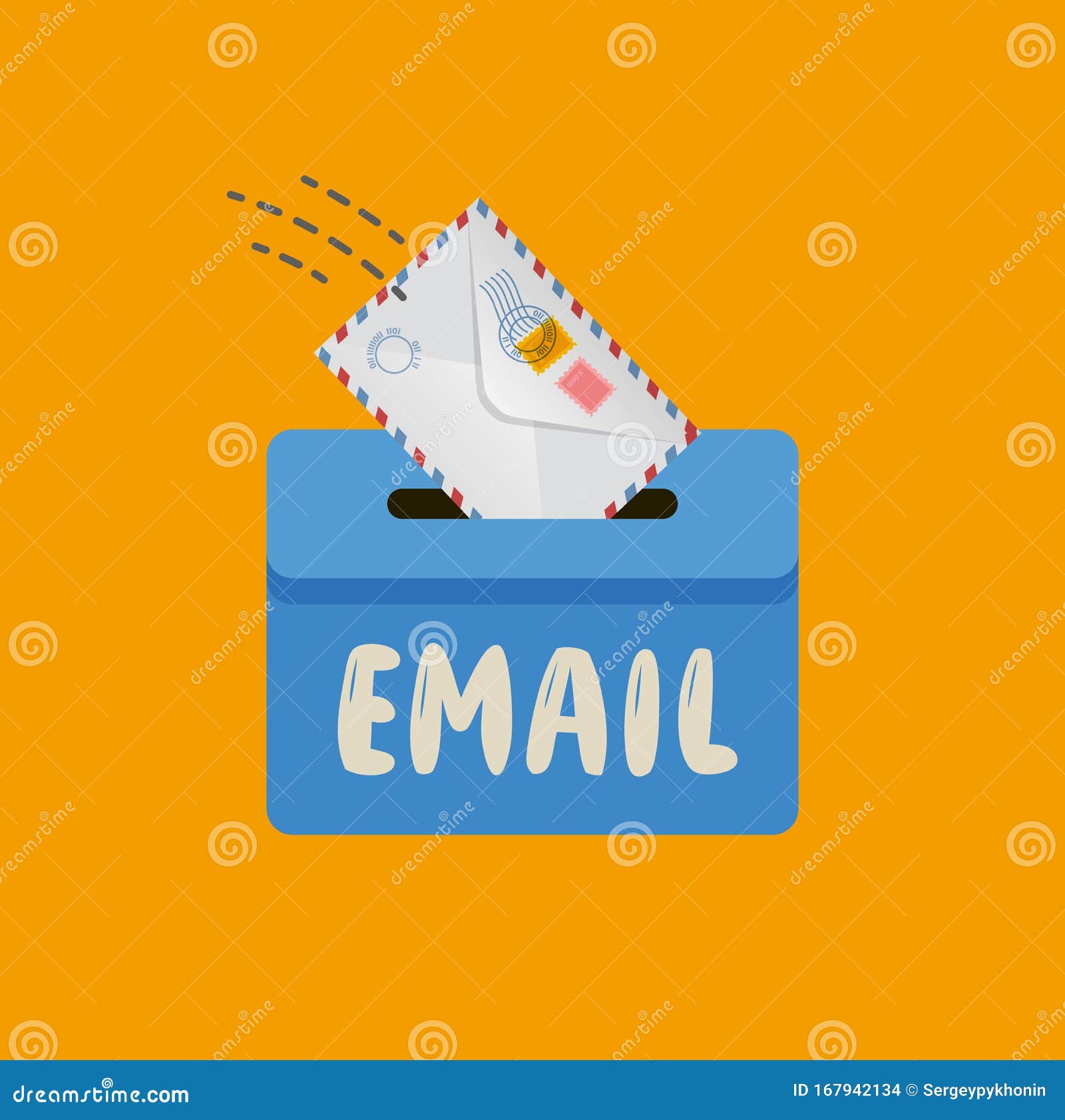 Email, Message Symbol. Mail Envelope Drops in the Mailbox Vector Stock ...