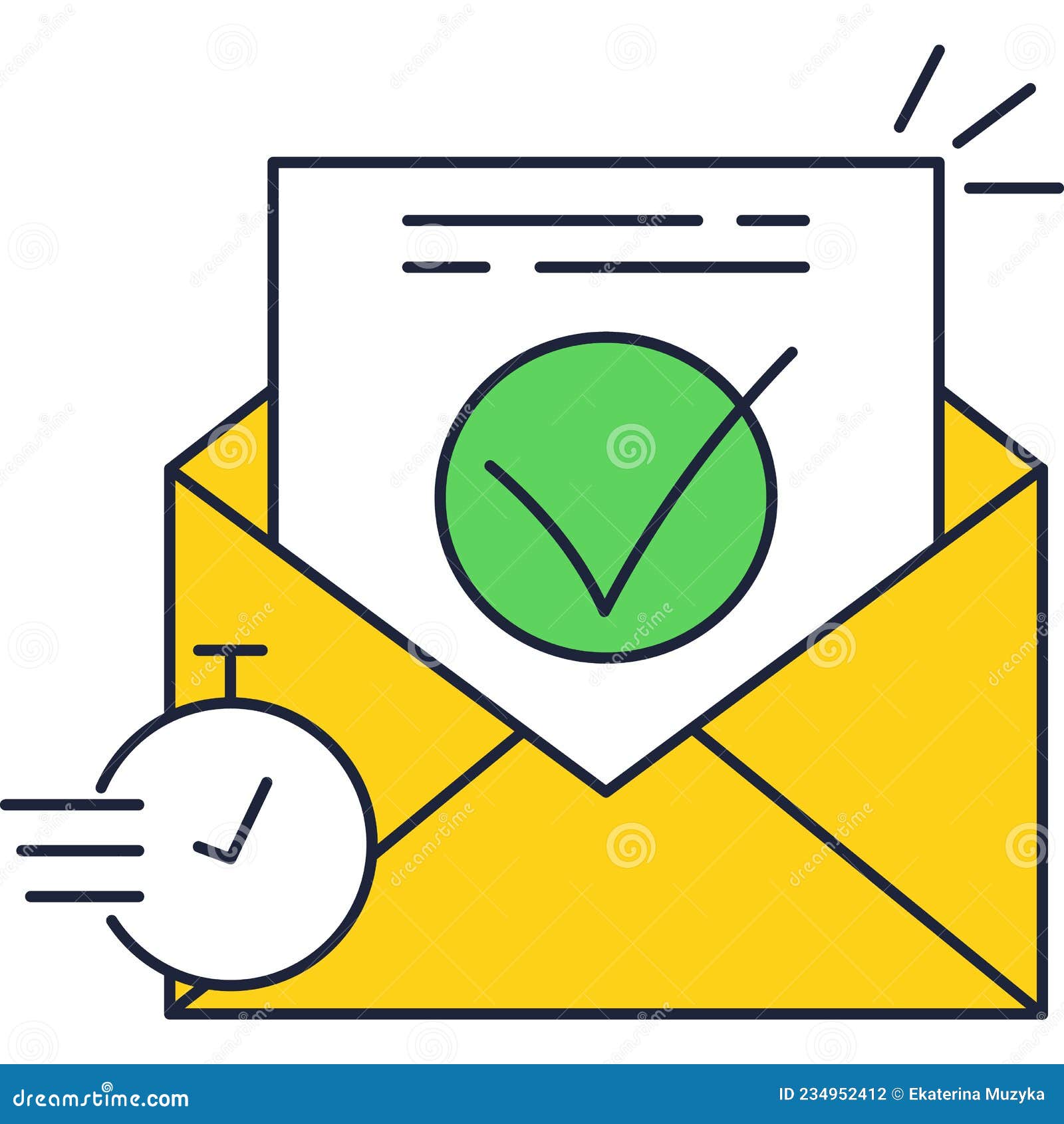 Verification And Notification To Receive Email. Check Or Cross ...