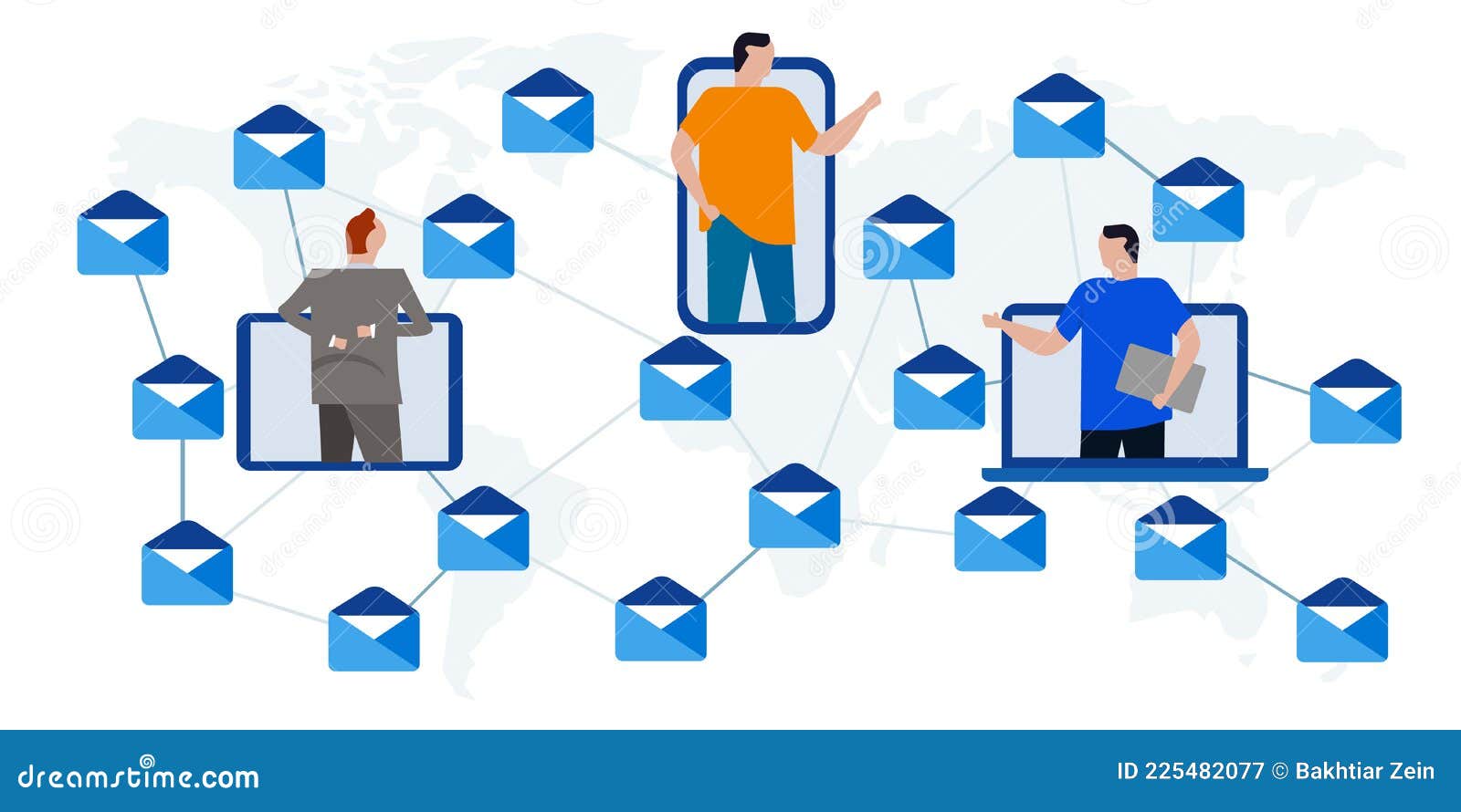 Email Messaging E-mail Communication People Sending Receiving Envelope ...