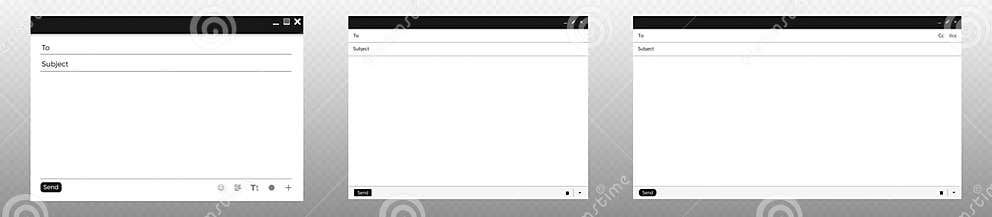 Email Mockup Send Message Compose. Stock Vector - Illustration of ...