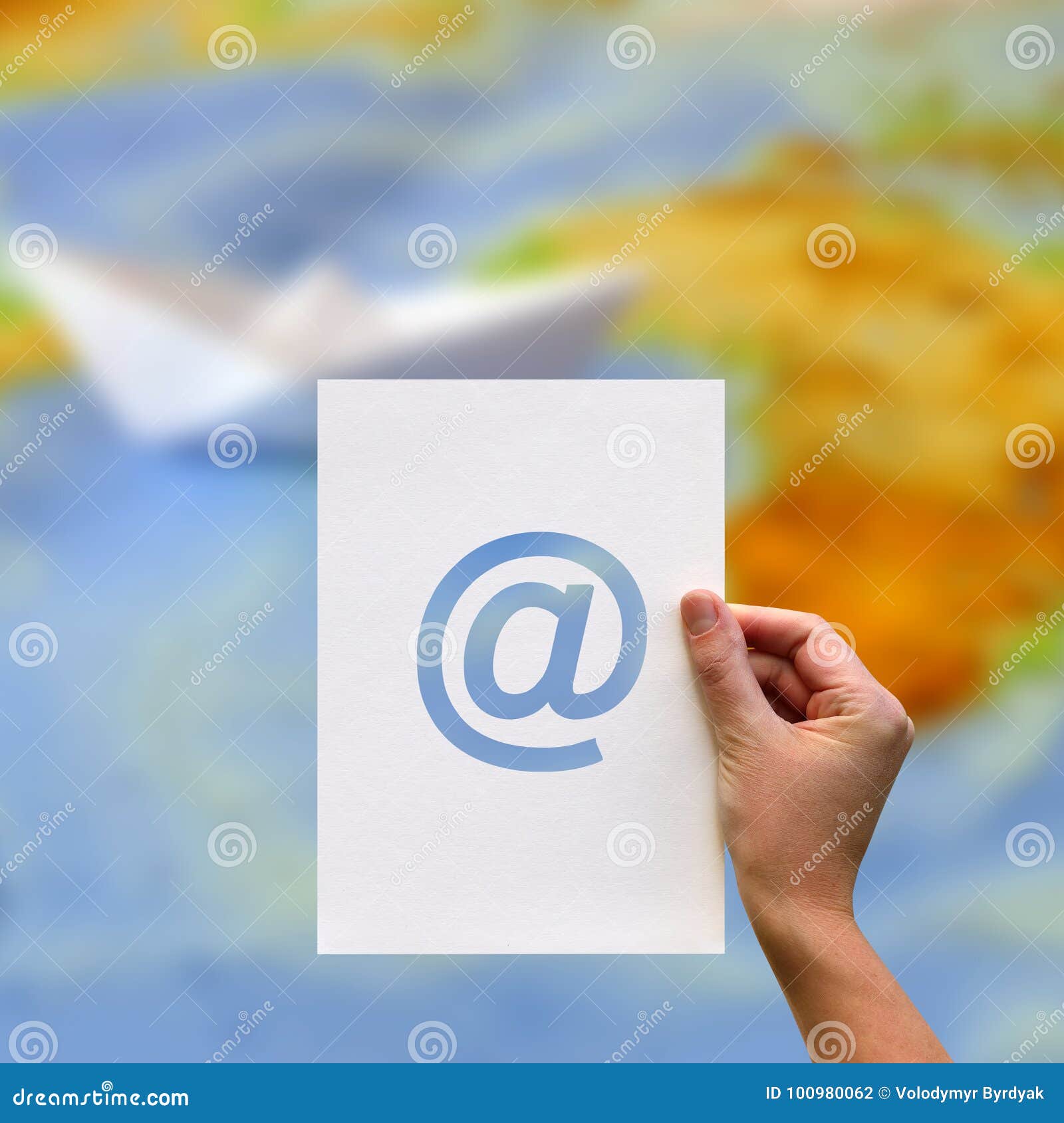 Email Network Communication Perforated Paper at Sign Stock Photo ...