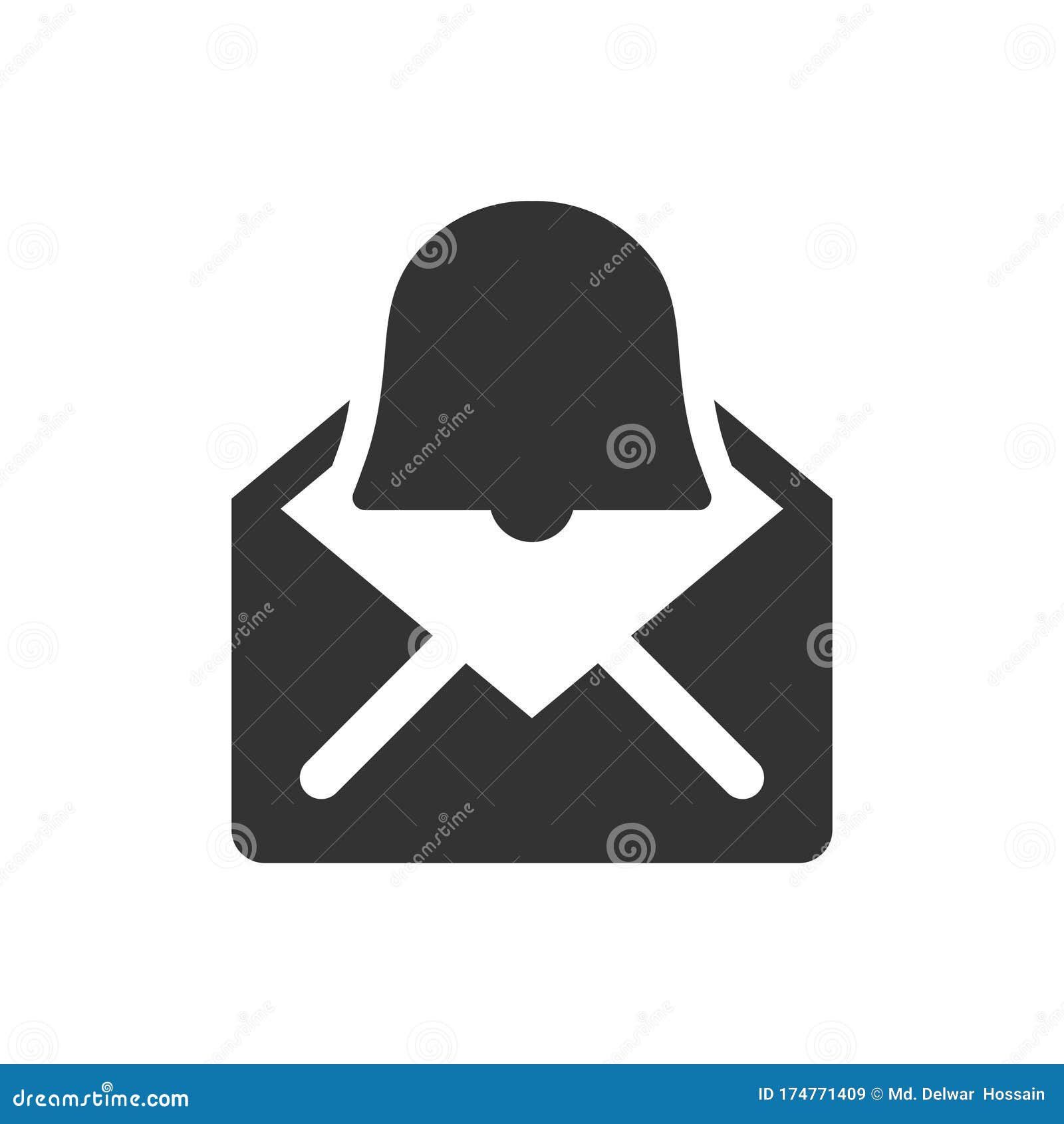 Email notification icon stock vector. Illustration of symbol - 174771409