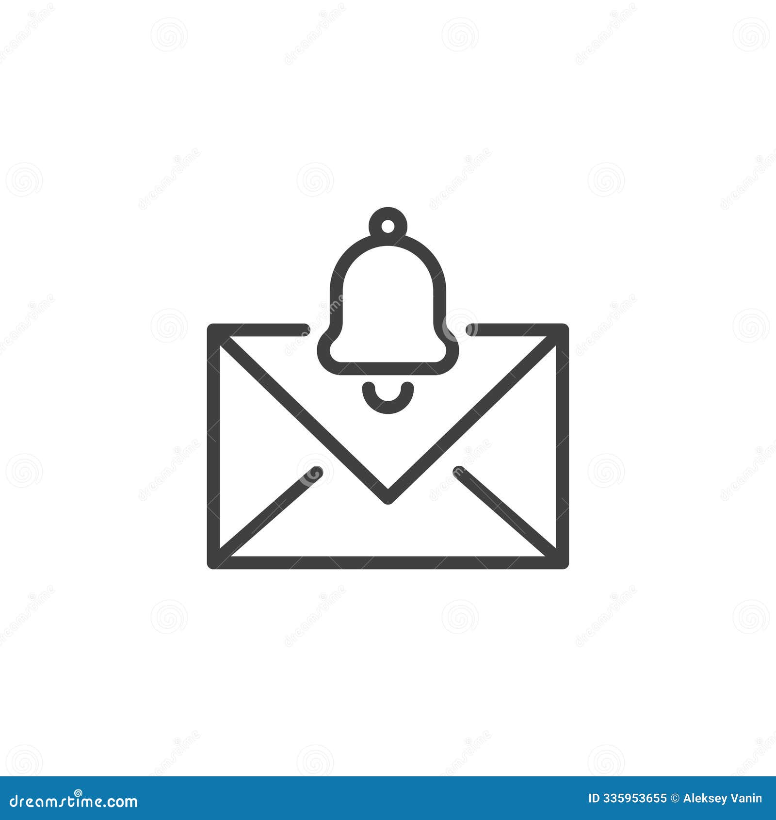 Email Notification Line Icon Stock Illustration - Illustration of ...
