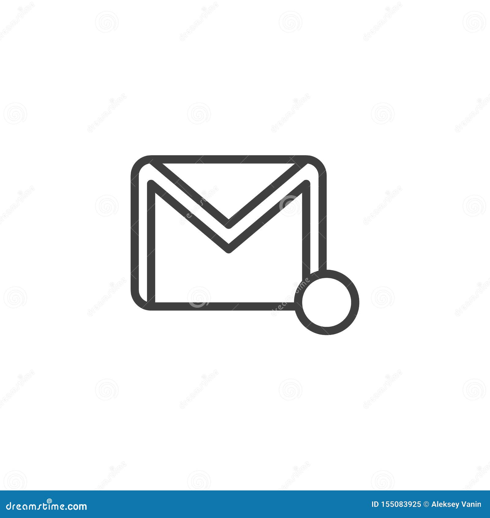 Email Notification Line Icon Stock Vector - Illustration of outline ...