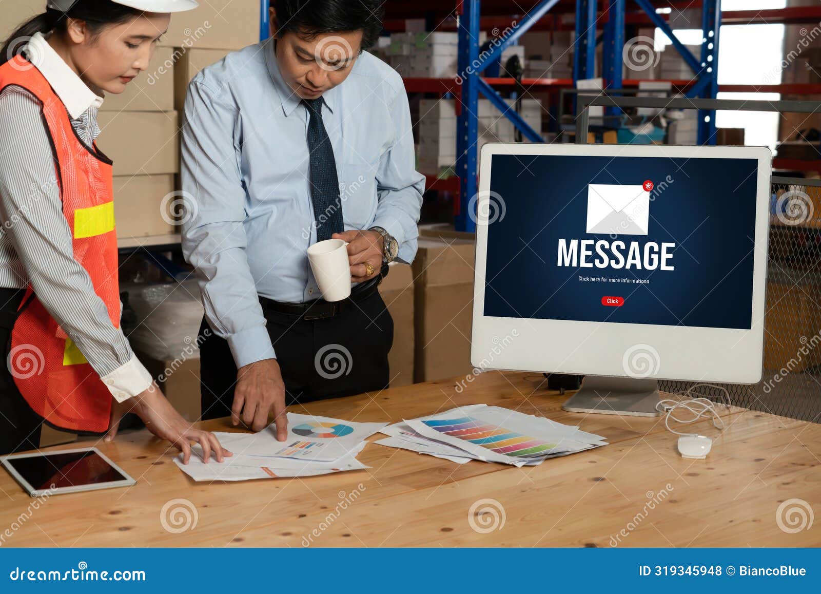 Email Notification Message Showing on Computer Screen Snugly Stock ...