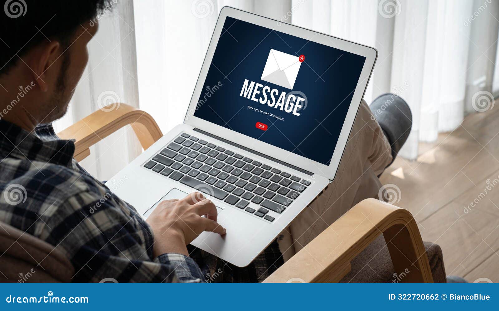 Email Notification Message Showing on Computer Screen Snugly Stock ...