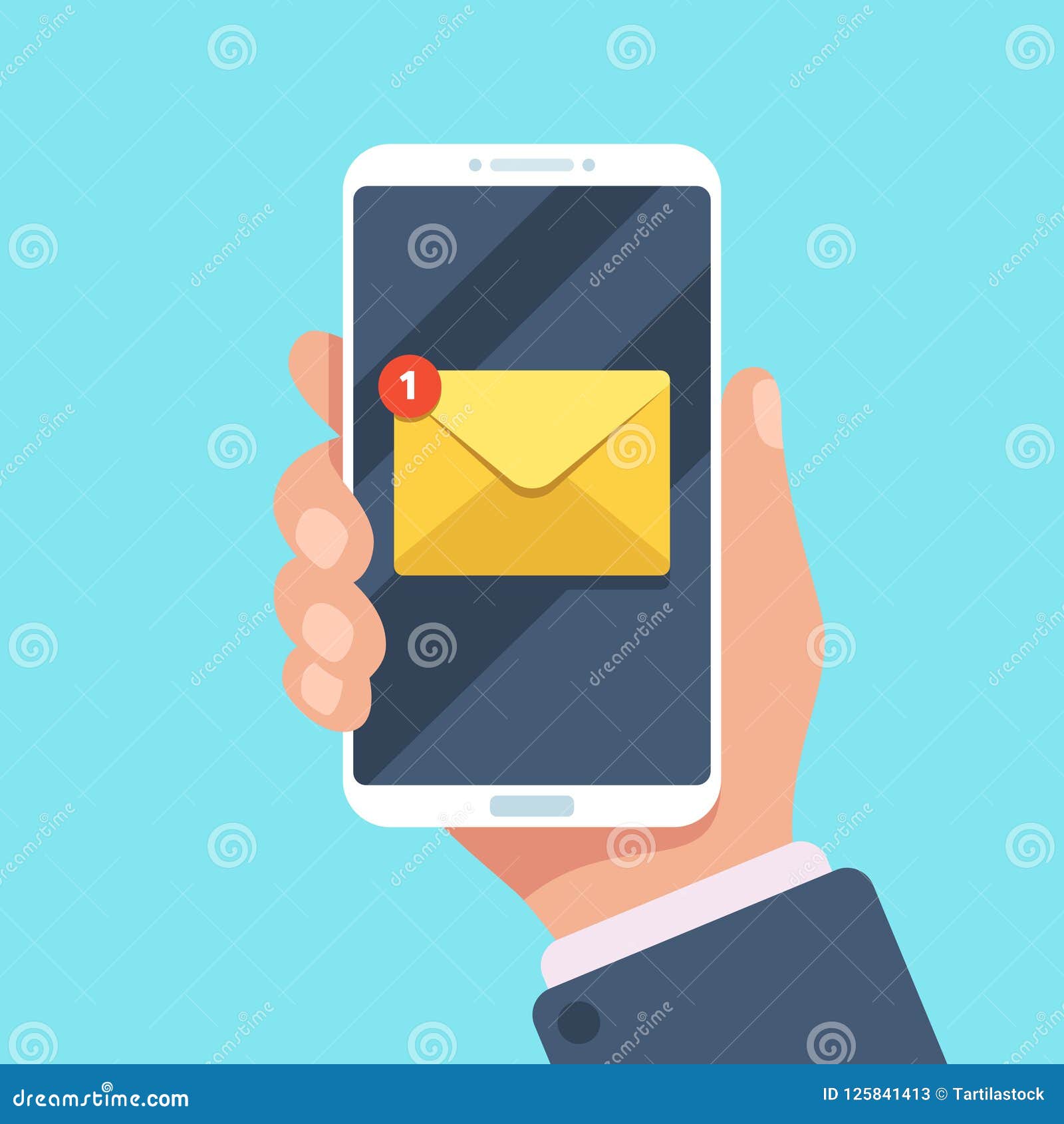 Email Notification on Smartphone in Hand. New Mail Message in Inbox ... Email Notification on Smartphone in Hand. New Mail Message in Inbox ...