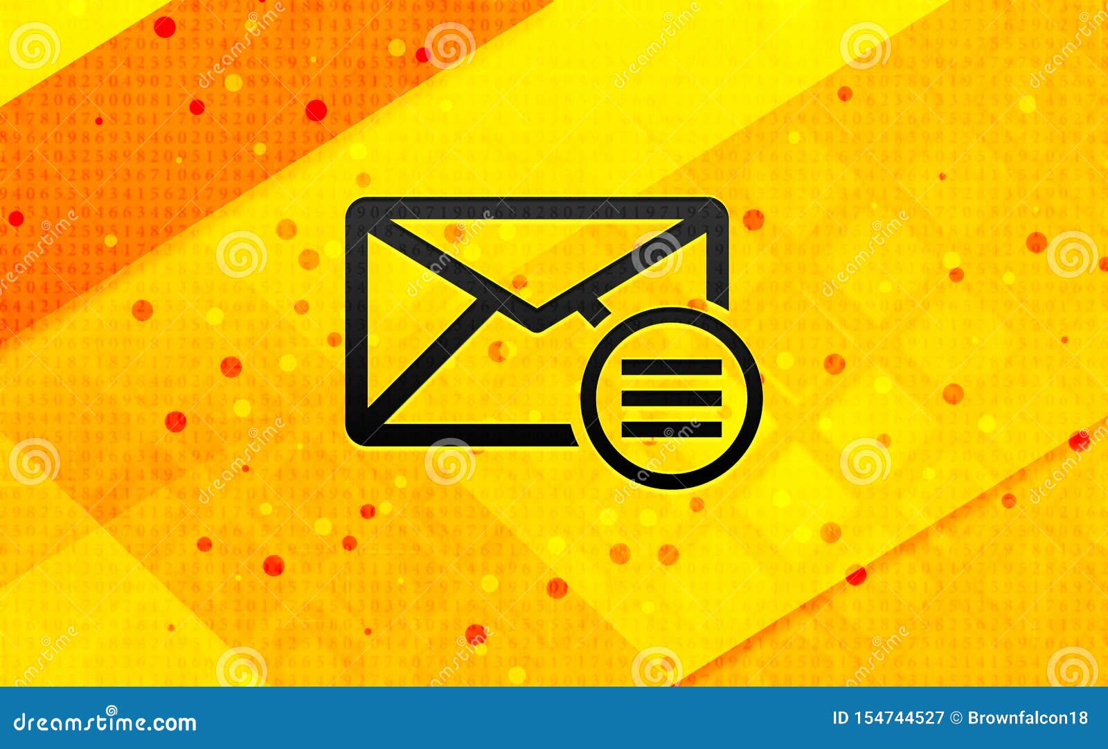 Email Option Icon Abstract Digital Banner Yellow Background Stock ...