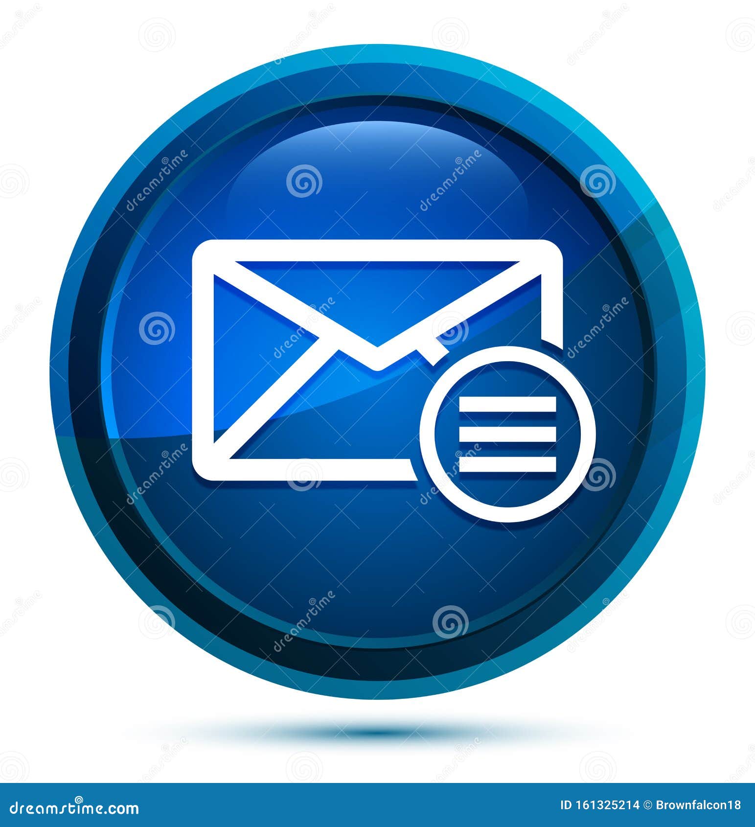 Email Option Icon Elegant Blue Round Button Illustration Stock Vector ...