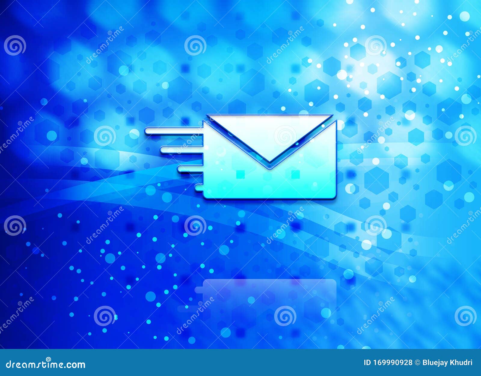 Email Option Icon Abstract Light Cyan Blue Hexagon Pattern Background ...