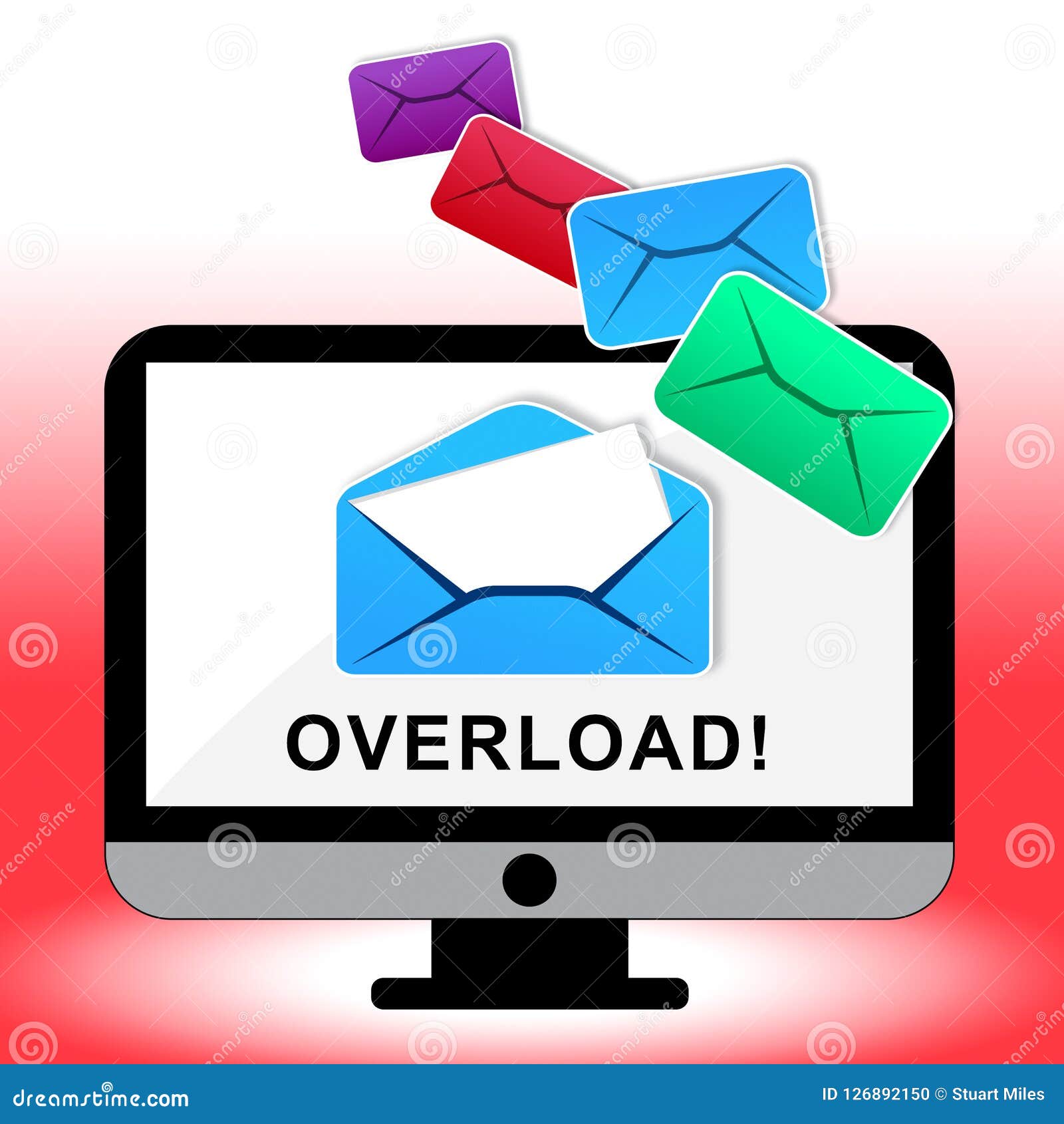 Email Overload Spam Communication Stress 3d Illustration Stock ...