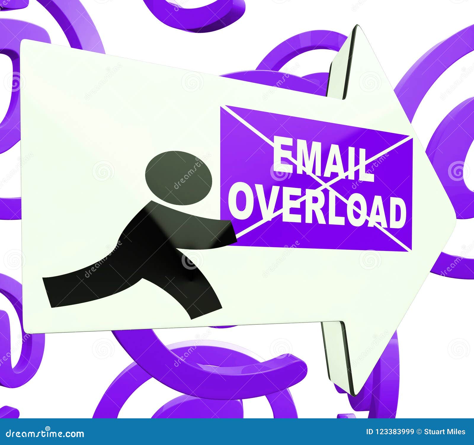 Email Overload Spam Communication Stress 3d Rendering Stock ...