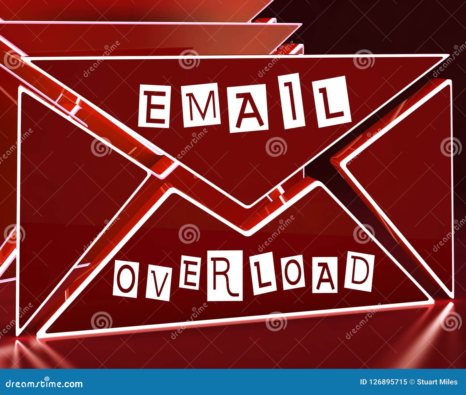 Email Overload Spam Communication Stress 3d Rendering Stock ...