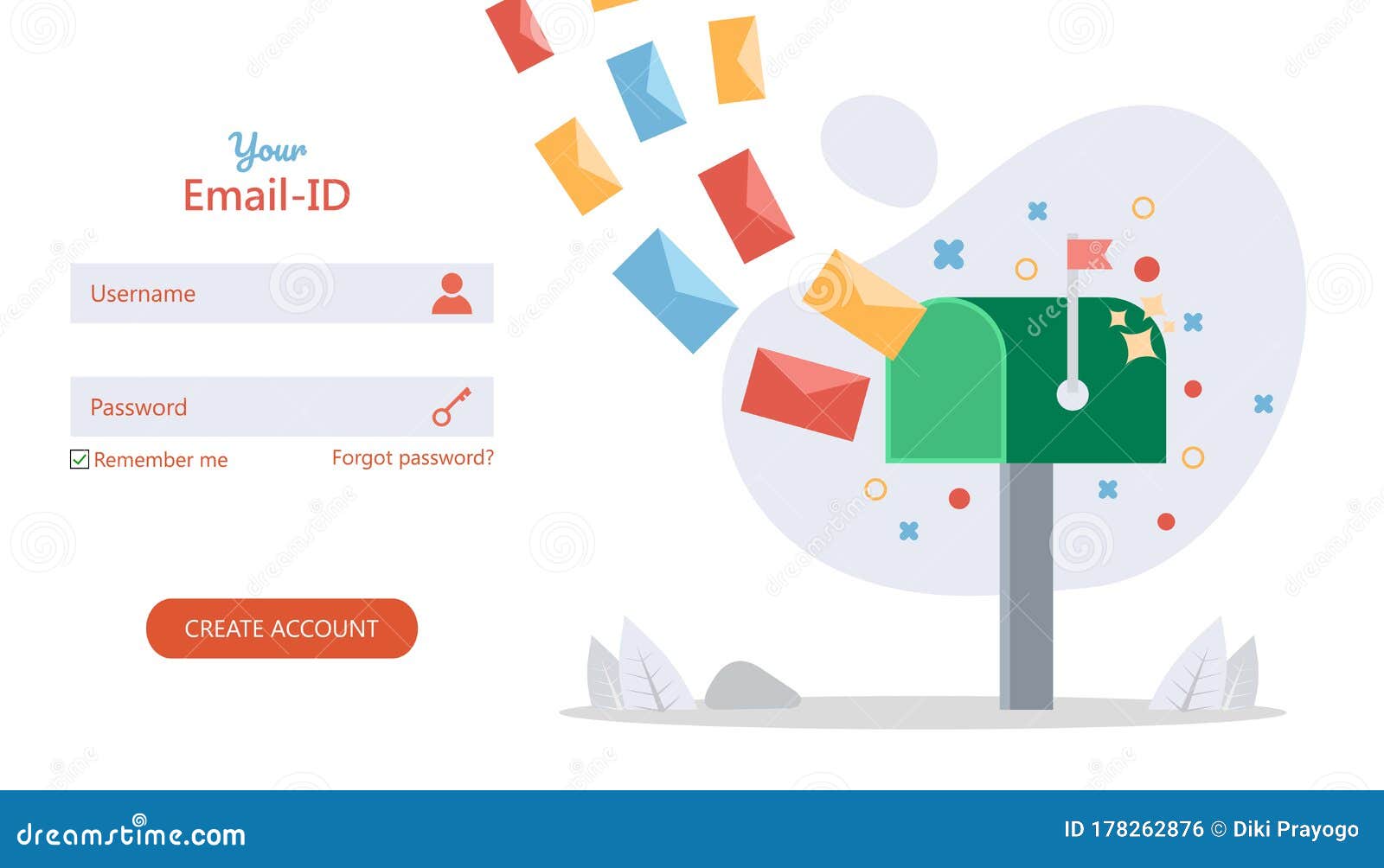 Email Page Vector Illustration Concept with Mail Box. Electronic ...