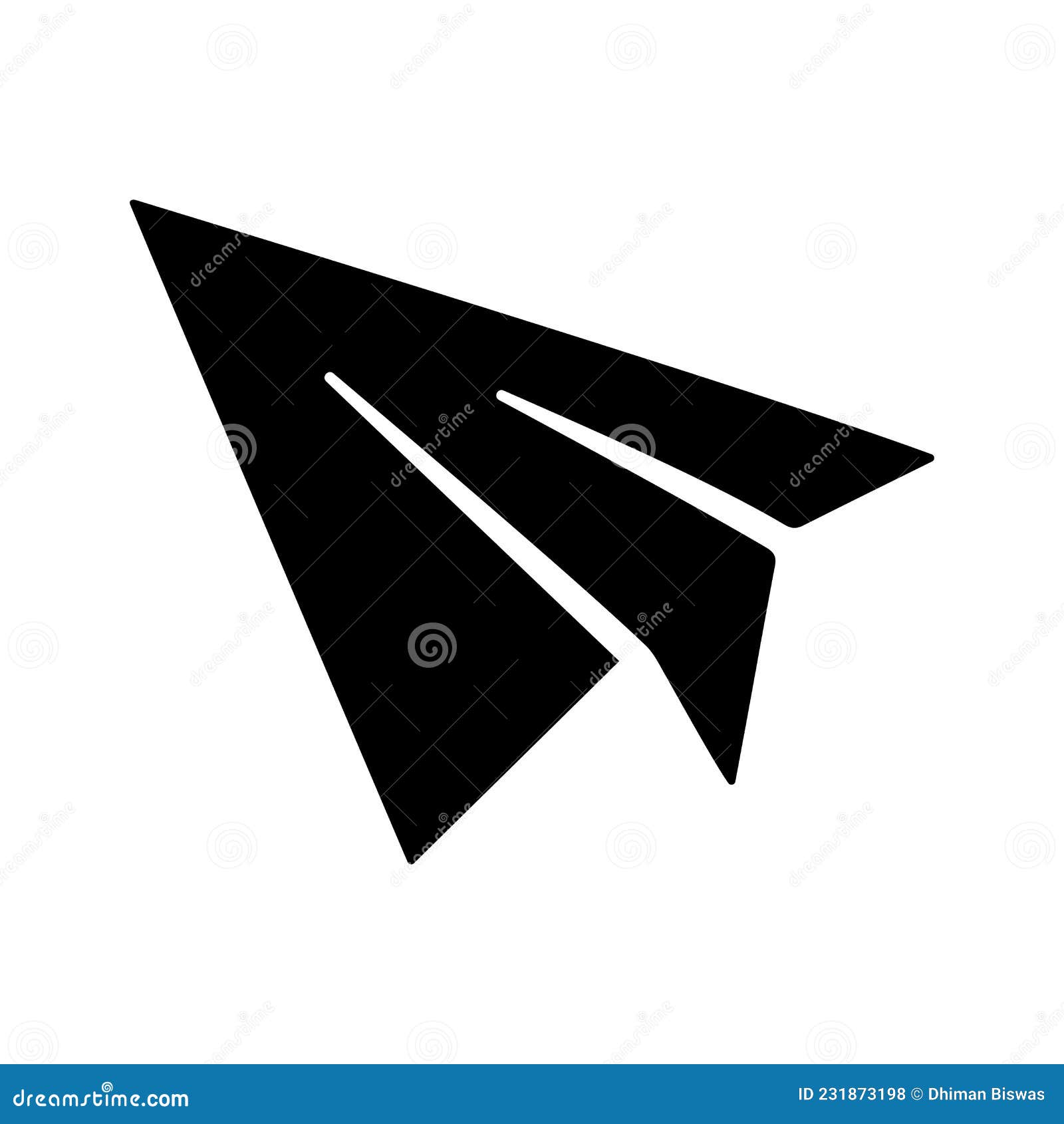Email, Paper Plane Icon. Black Vector Graphics Stock Vector ...