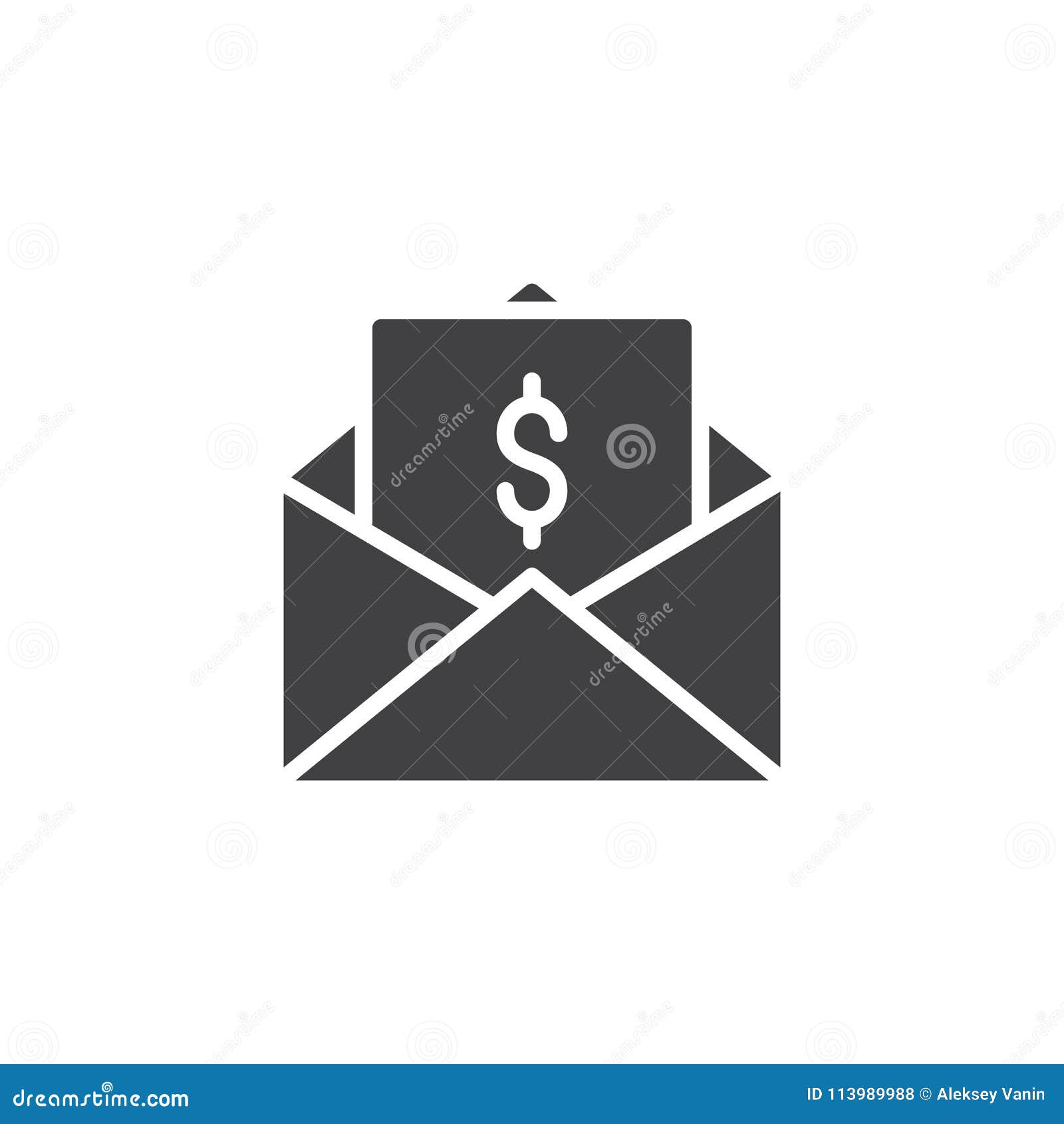 Email payment vector icon stock vector. Illustration of pictogram ...