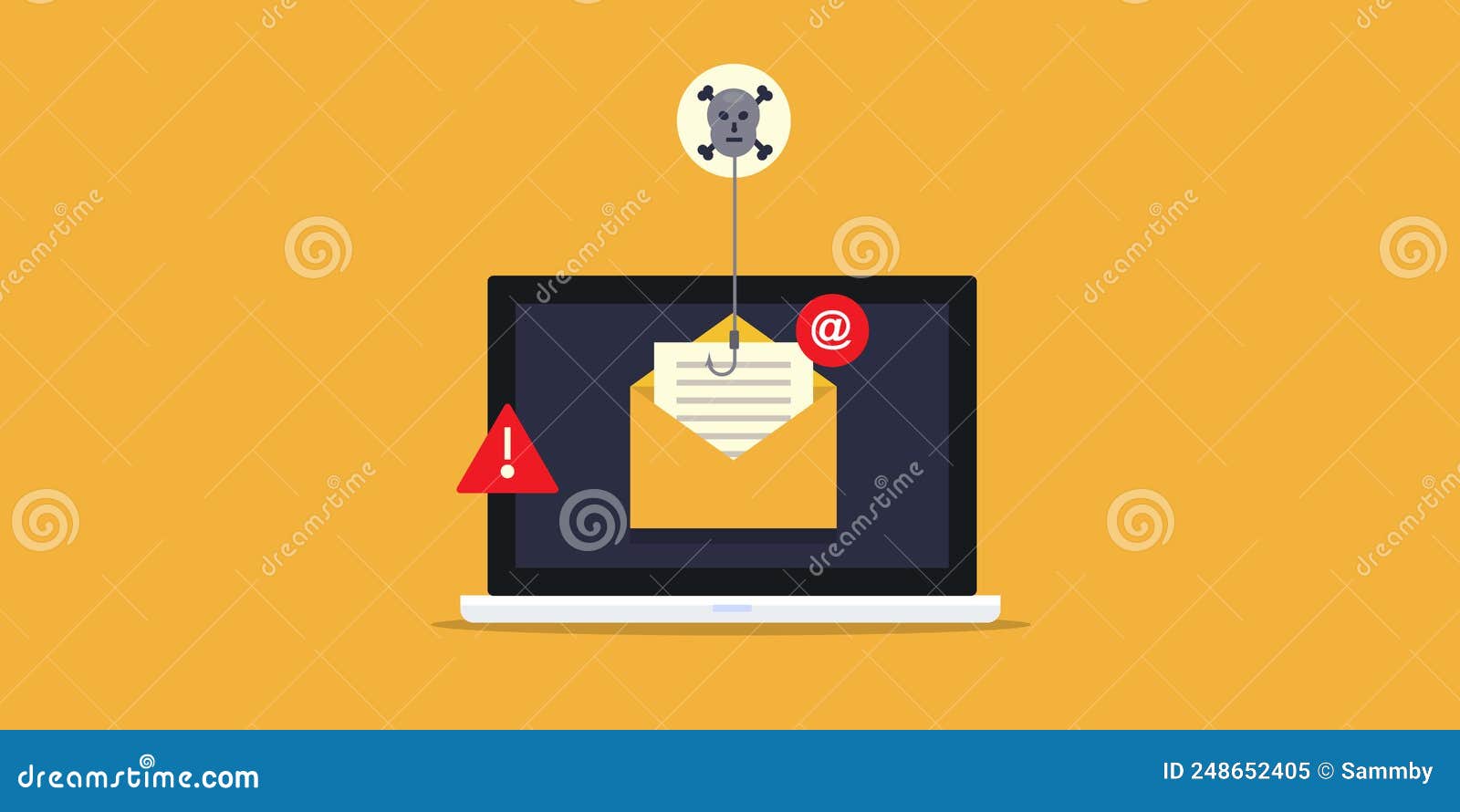 Email Phishing Attack, Hook with Mail Stealing Personal Information ...
