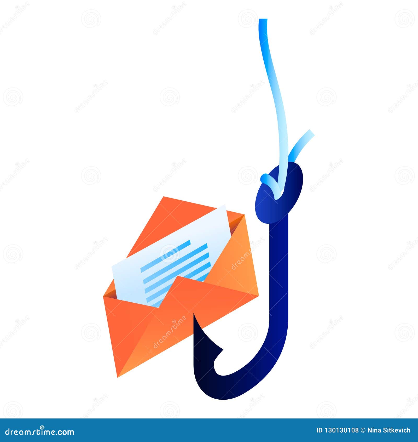 Email Phishing Icon, Isometric Style Stock Vector - Illustration of ...