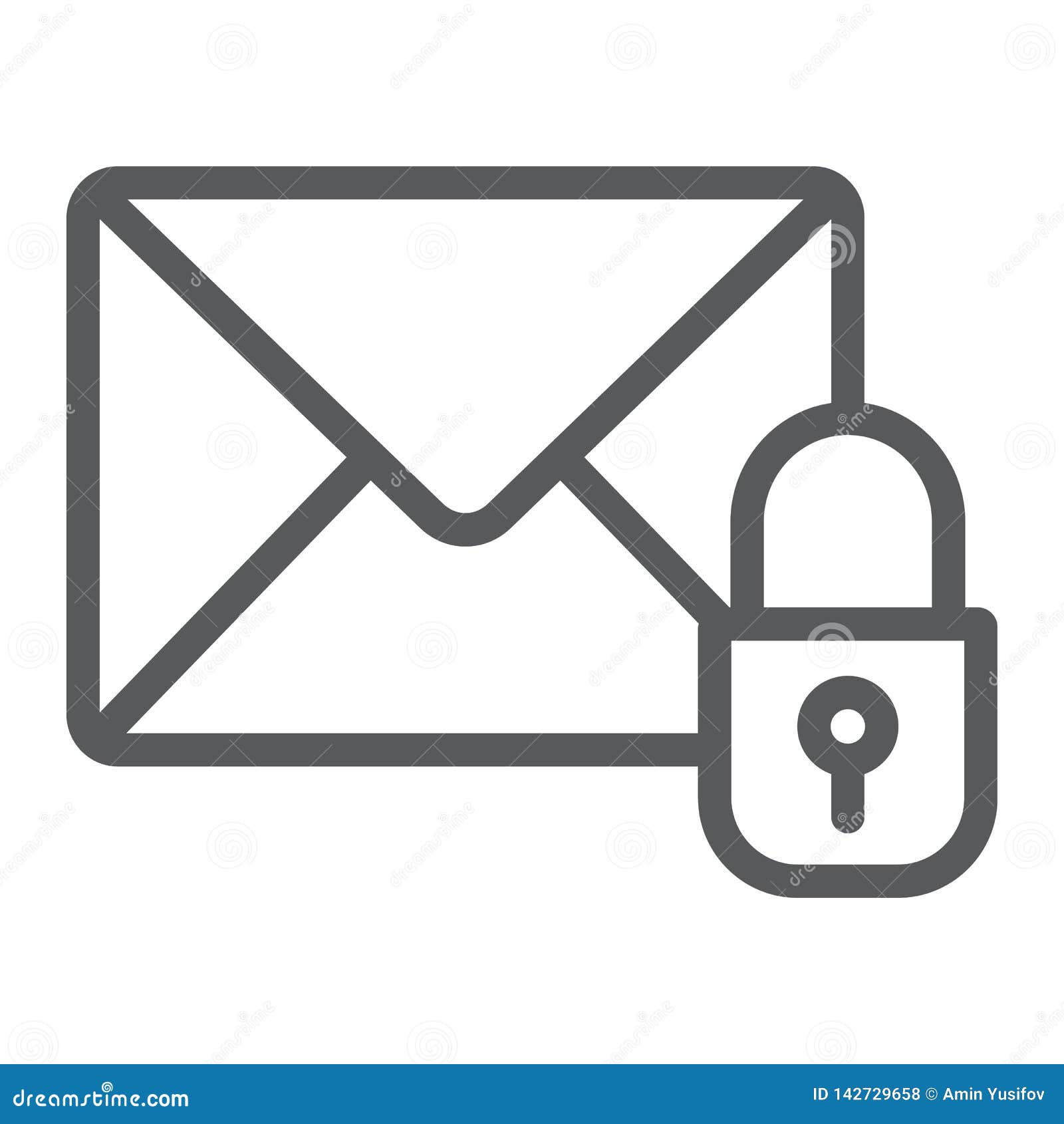 Email Protection Line Icon, Mail and Security, Envelope Sign, Vector ...