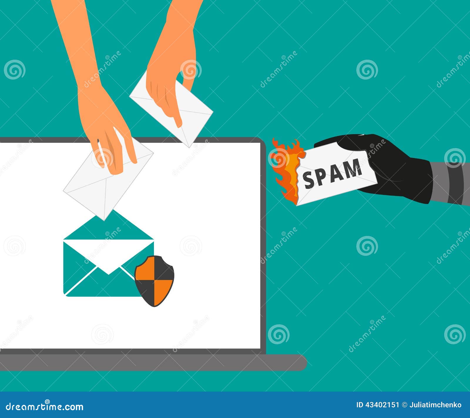 Email protection from spam stock vector. Illustration of antivirus ...