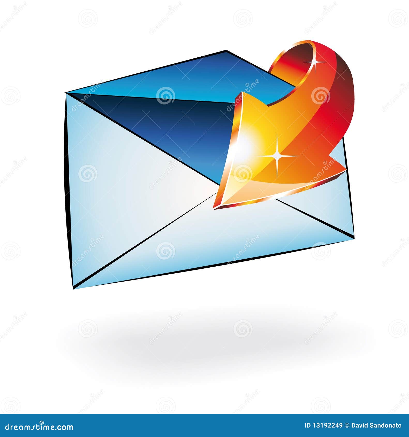 Email Received Conceptual Illusrtation Stock Vector - Illustration of ...