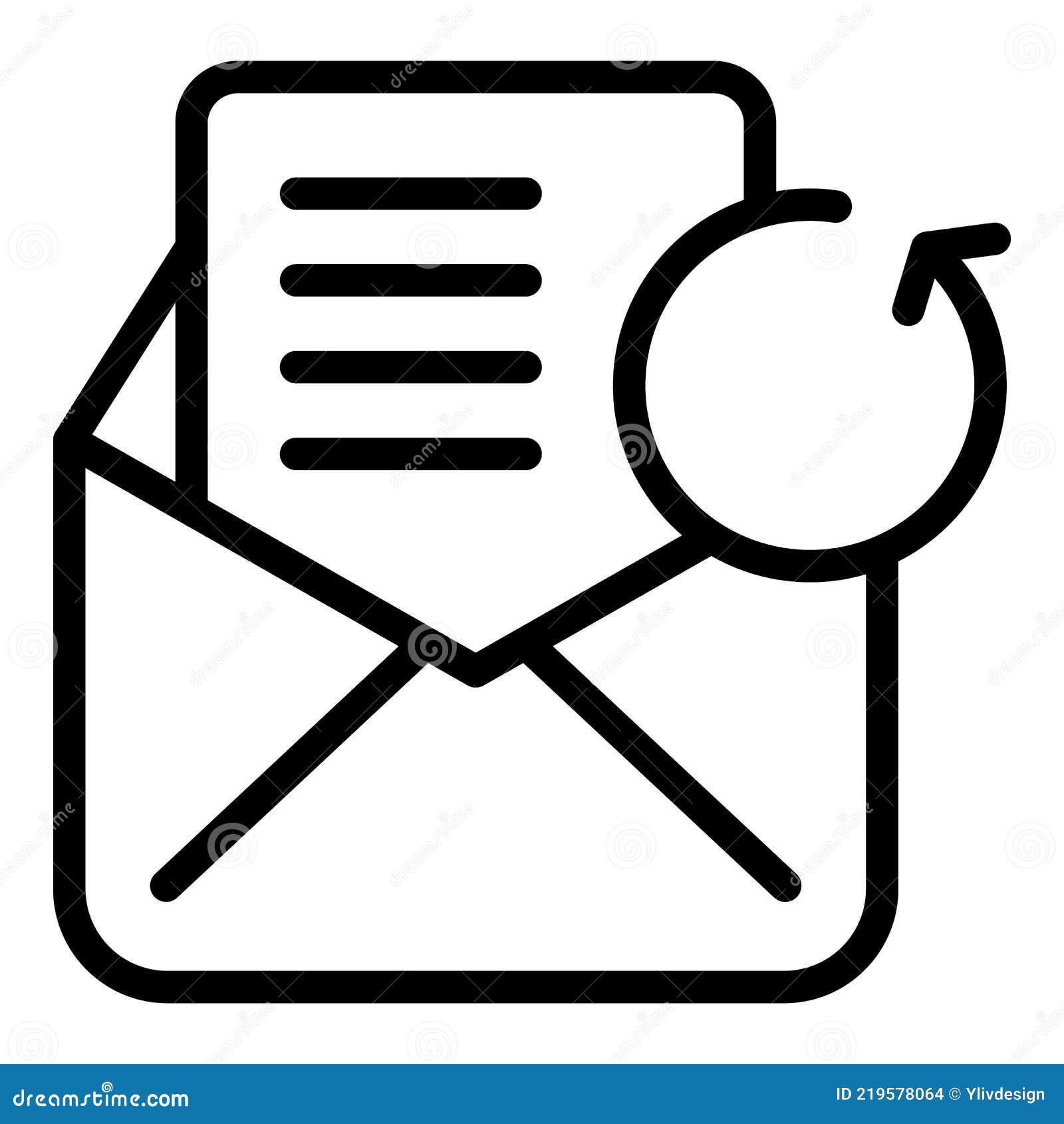 Email Refresh Icon, Outline Style Stock Vector - Illustration of sync ...
