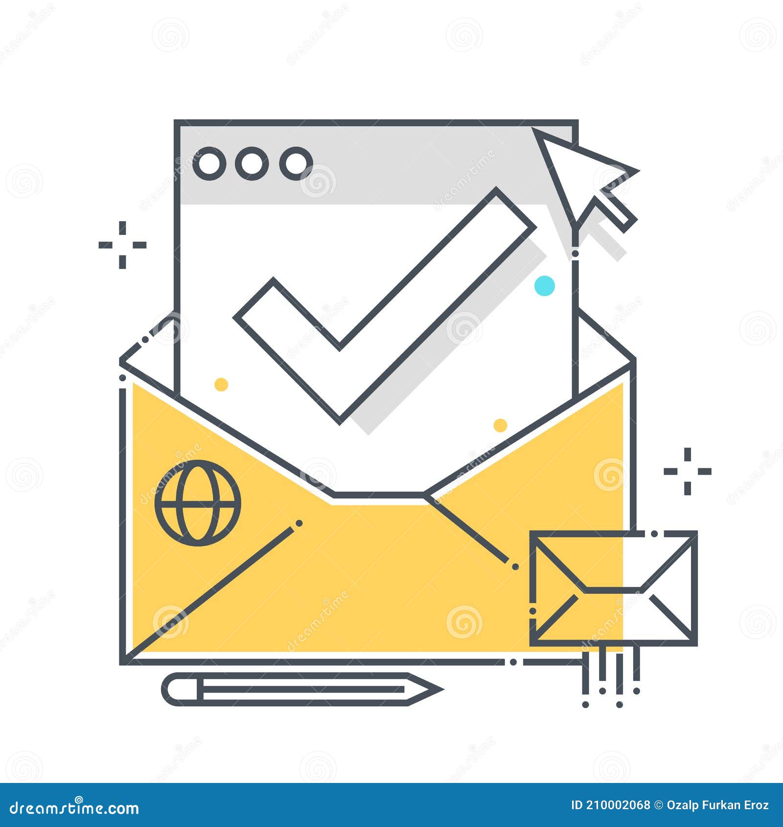 Inbox And Outbox Full Letter With Mailbox Flat Design Cartoon Vector ...