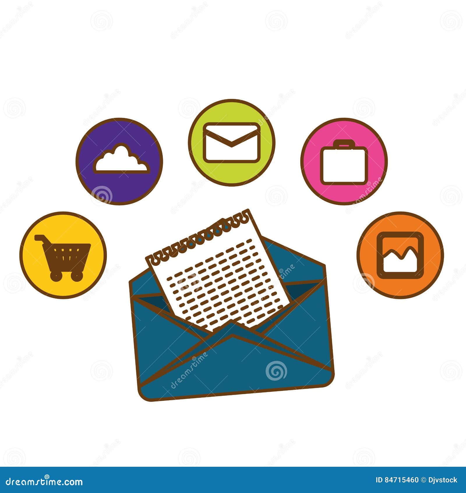 Email related icons image stock illustration. Illustration of card ...
