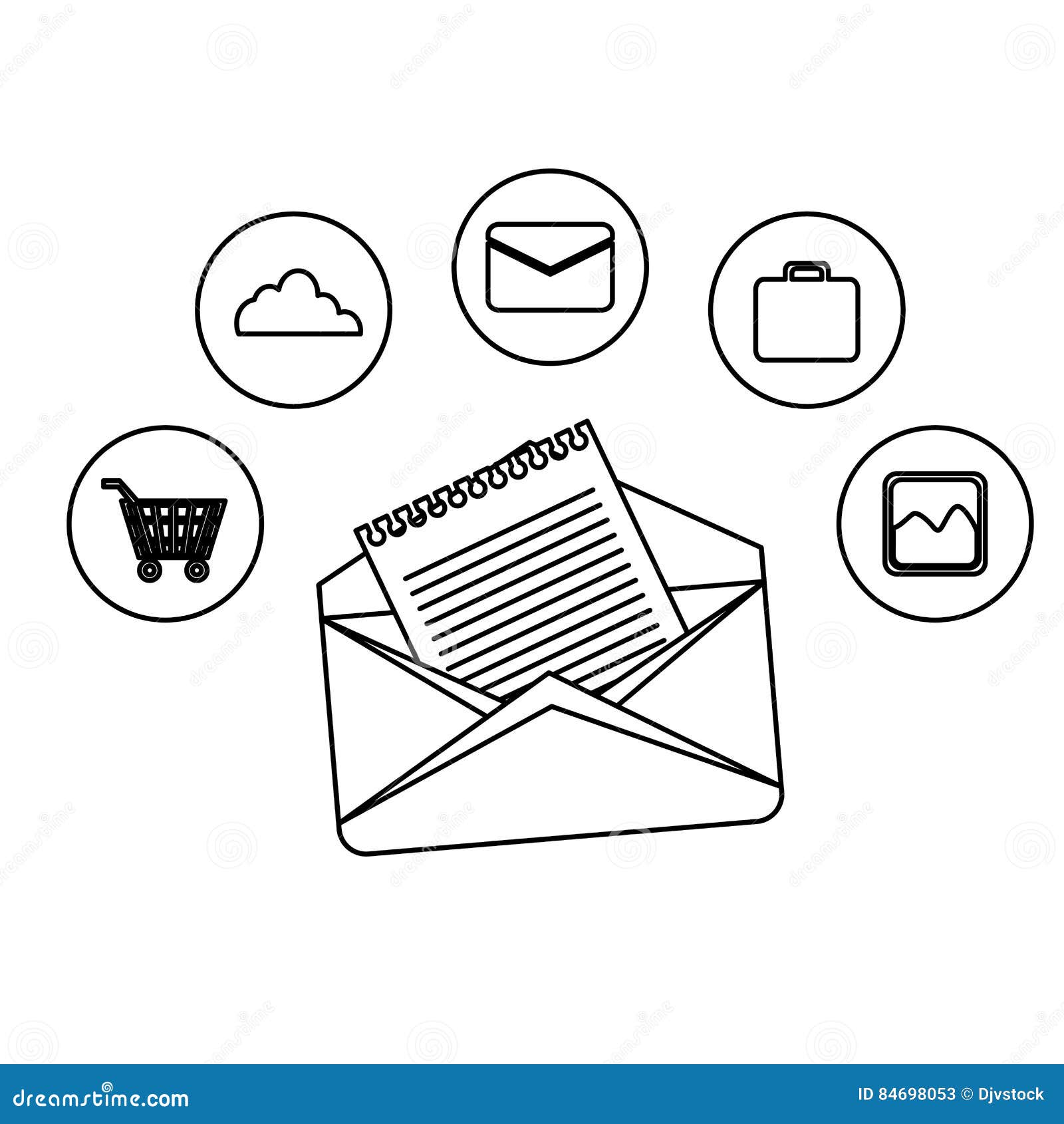 Email related icons image stock illustration. Illustration of ...