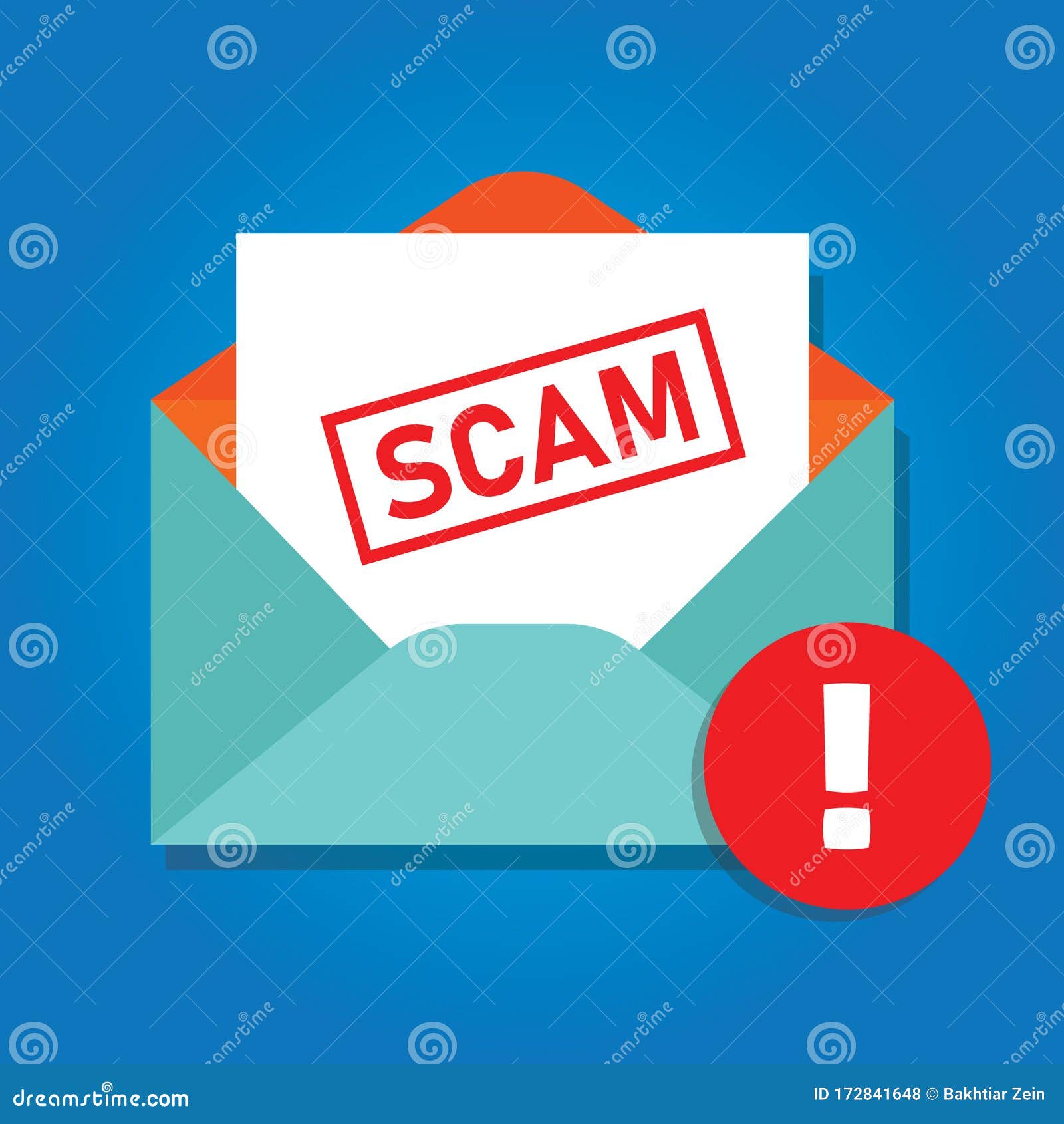 Email Scam Icon Of Envelope With Phishing Content Alert Detected Vector ...