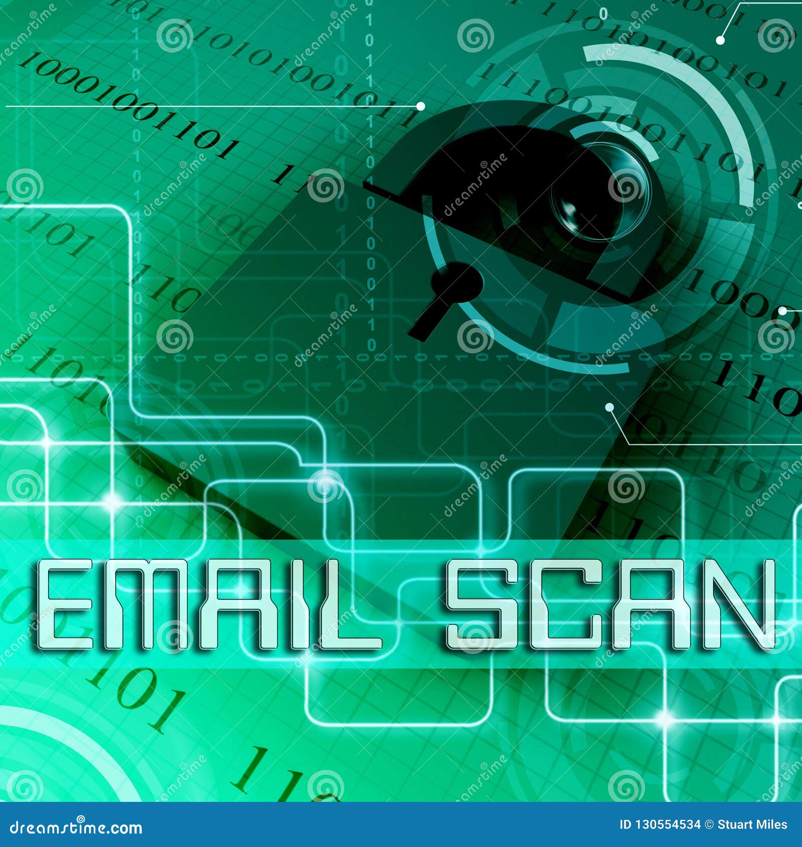 Email Scan Means Malicious Code Scanning 3d Rendering Stock ...
