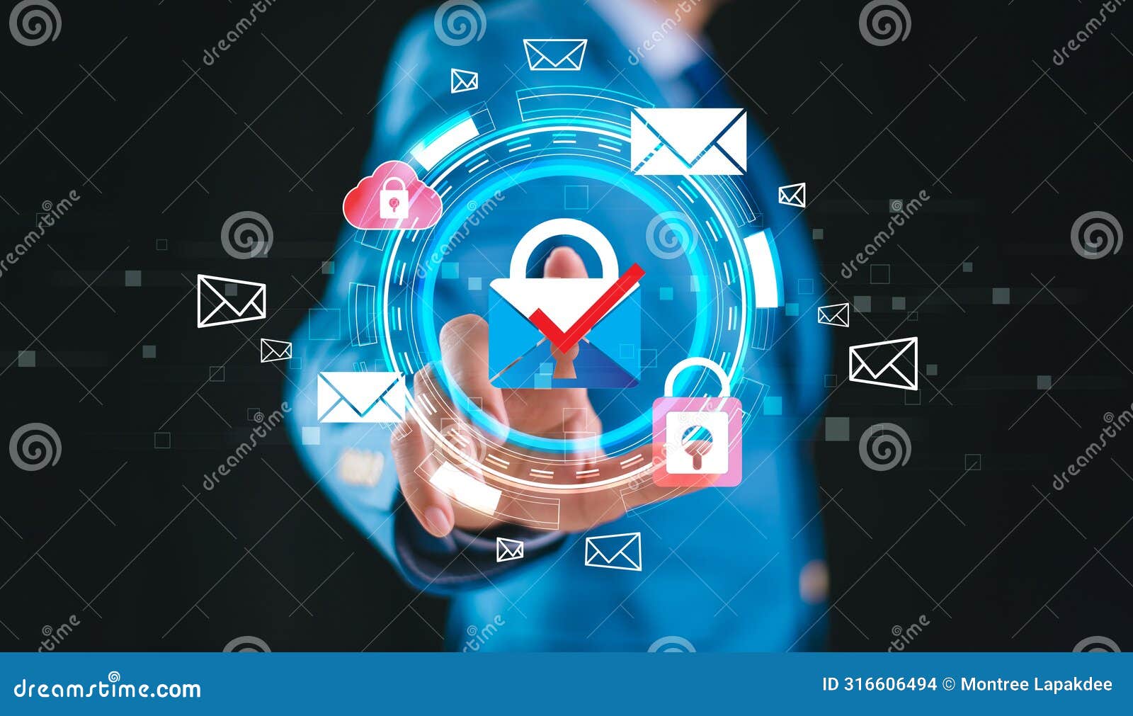 Email Secure Access Concept Stock Photo - Image of crime, security ...