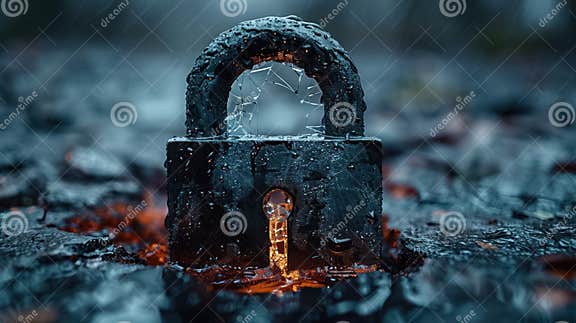 Email Security Breach, Broken Padlock Symbolizing a Breach in Email ...