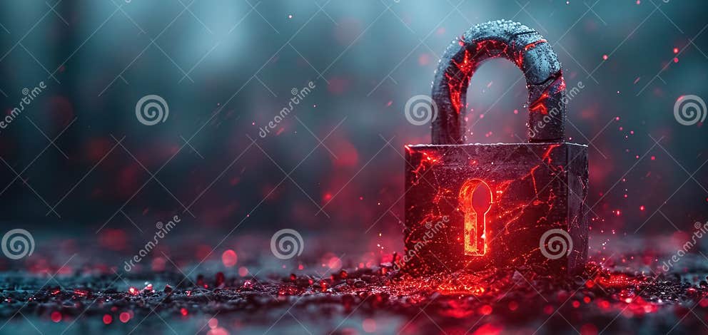 Email Security Breach, Broken Padlock Symbolizing a Breach in Email ...