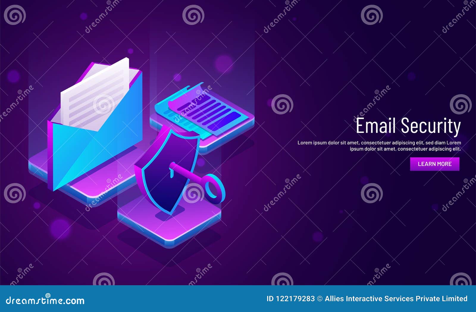 Email Security Concept Based Web Template Design with Illustration of ...