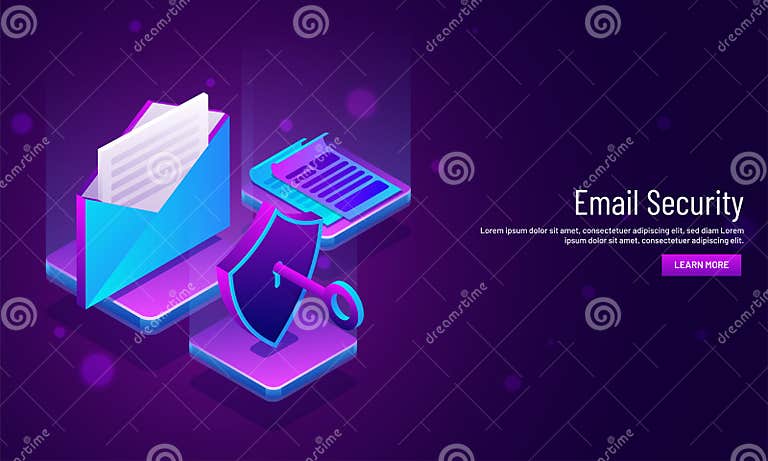 Email Security Concept Based Web Template Design with Illustration of ...