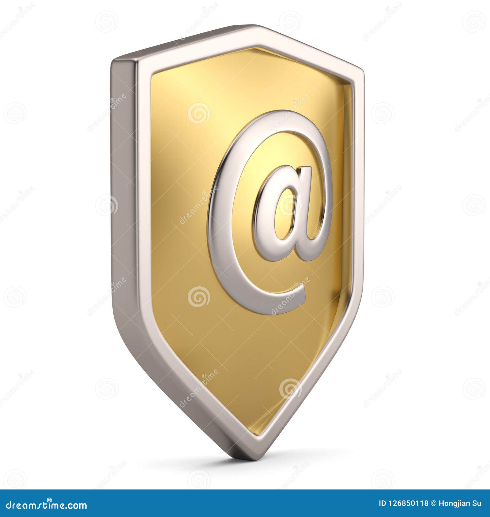 Email Security Concept Email Symbol on White Background. 3D ...