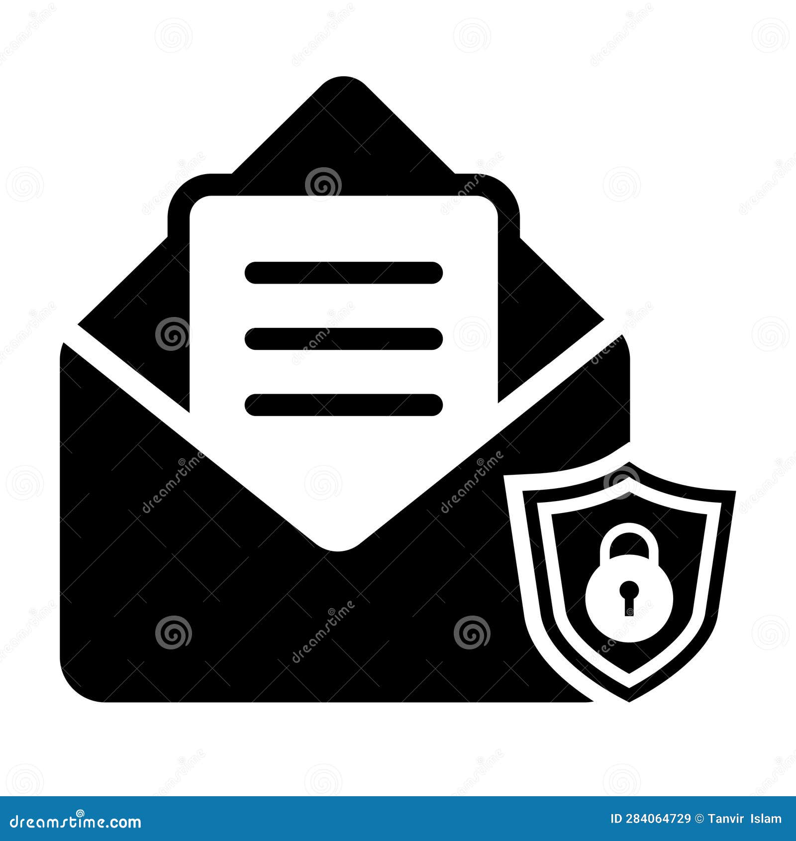 Email Security Icon stock vector. Illustration of private - 284064729