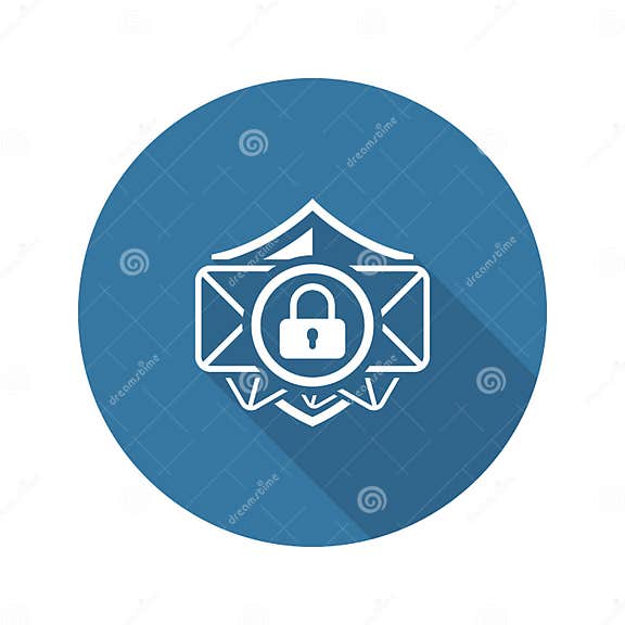Email Security Icon. Flat Design Stock Illustration - Illustration of ...