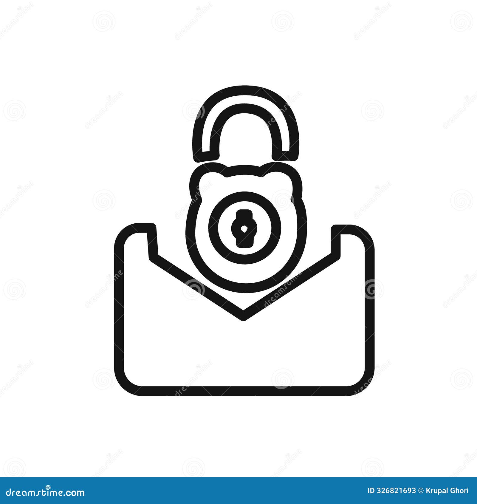 Email Security Key Icon Linear Vector Graphics Sign Stock Vector ...