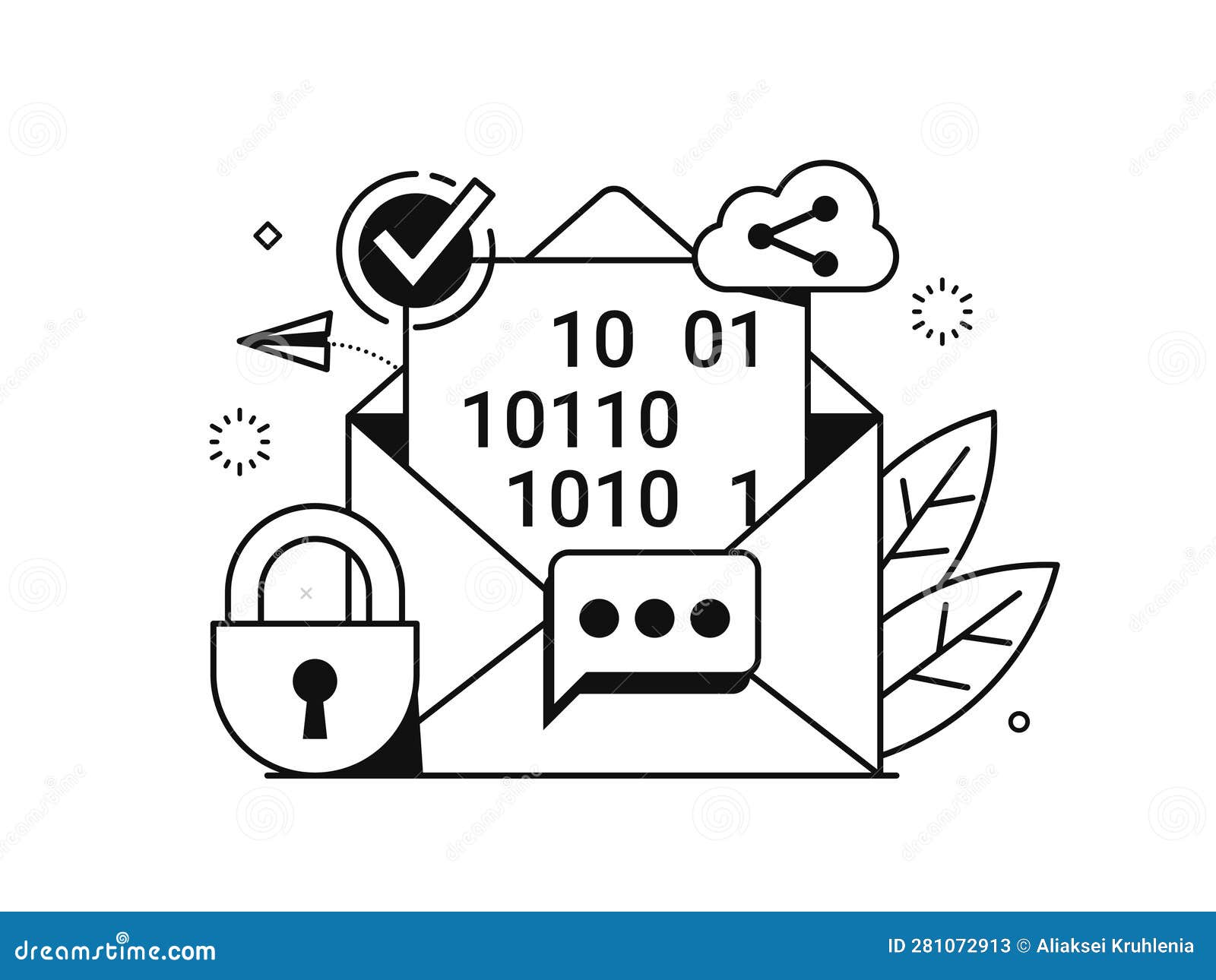 Email Security Mailing Protection Web Illustration Stock Vector ...