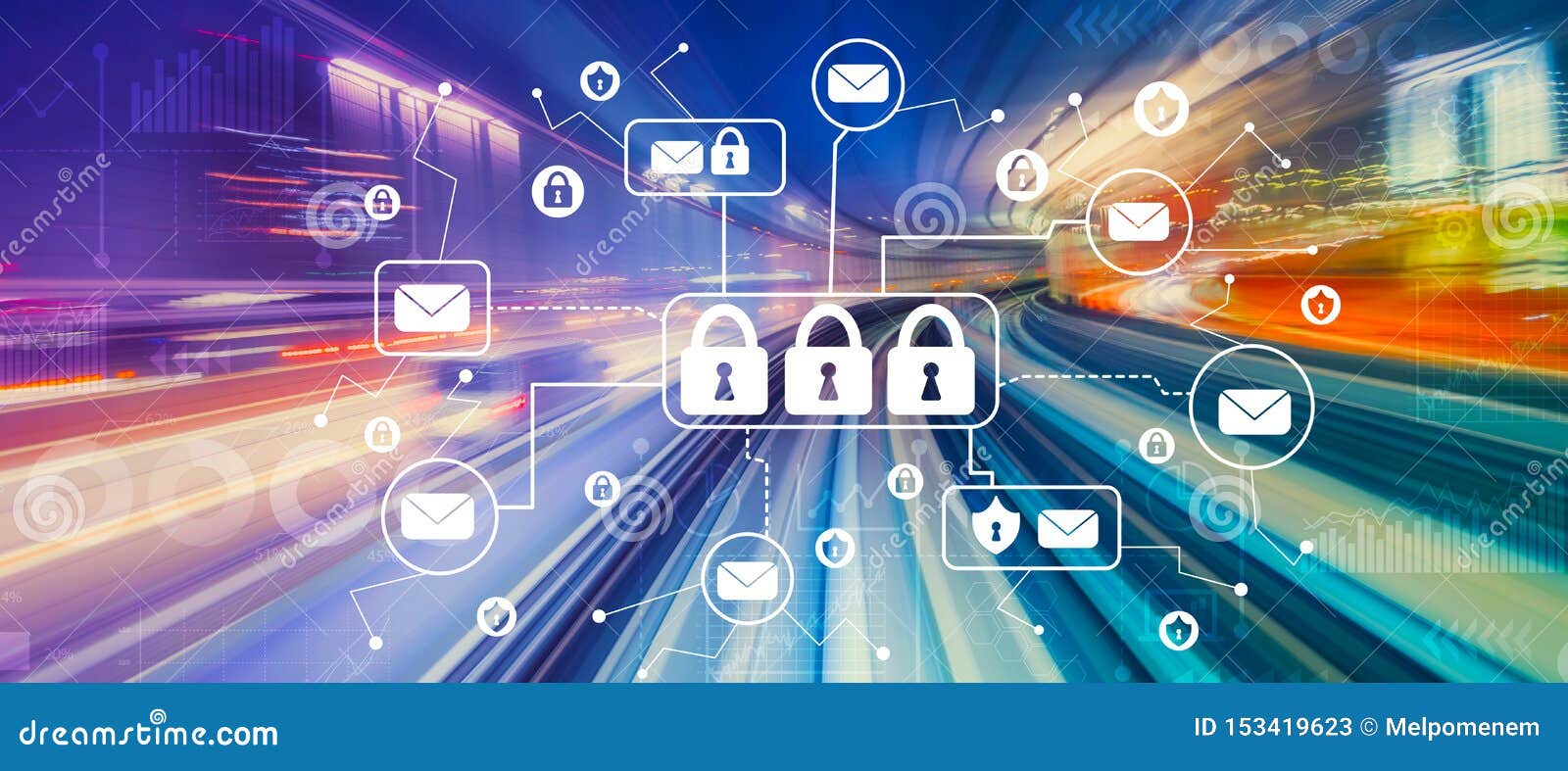 Email Security Theme with High Speed Motion Blur Stock Image - Image of ...