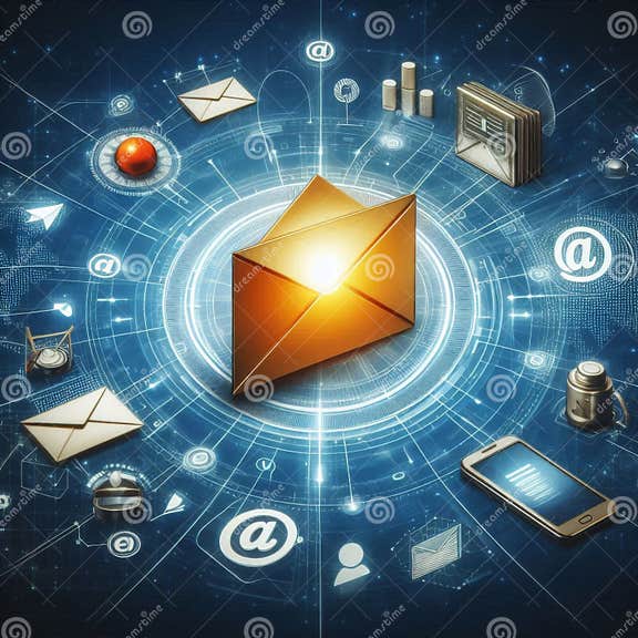 Email Sending Concept with an Envelope Symbolizing Online Communication ...