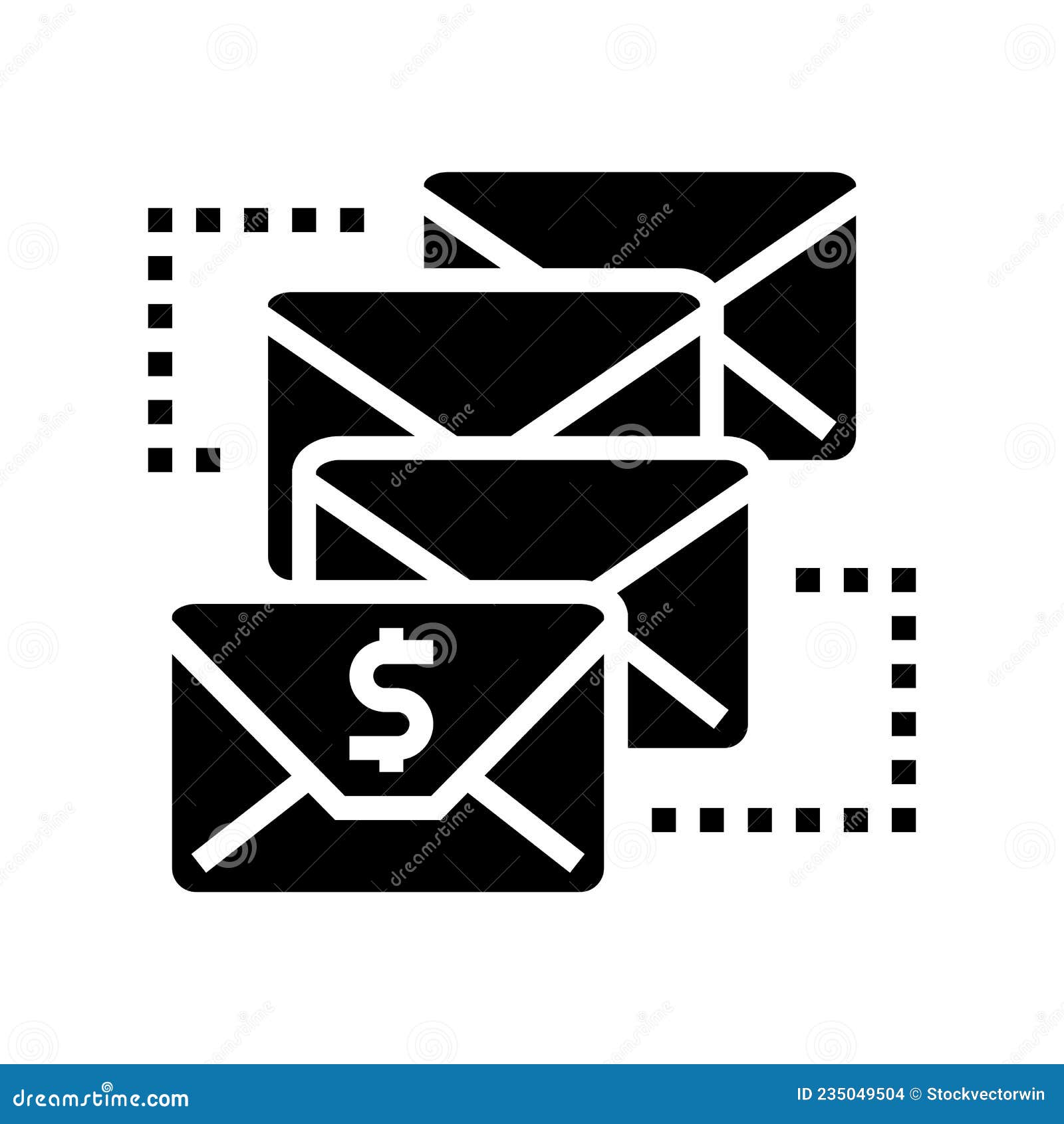 Email Sequence Glyph Icon Vector Illustration Stock Illustration ...