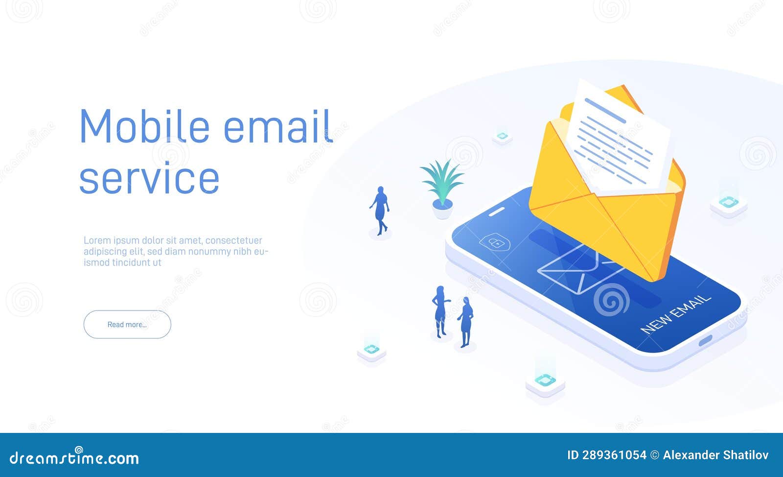 Email Service Concept. Electronic Mail Message As Part of Business ...